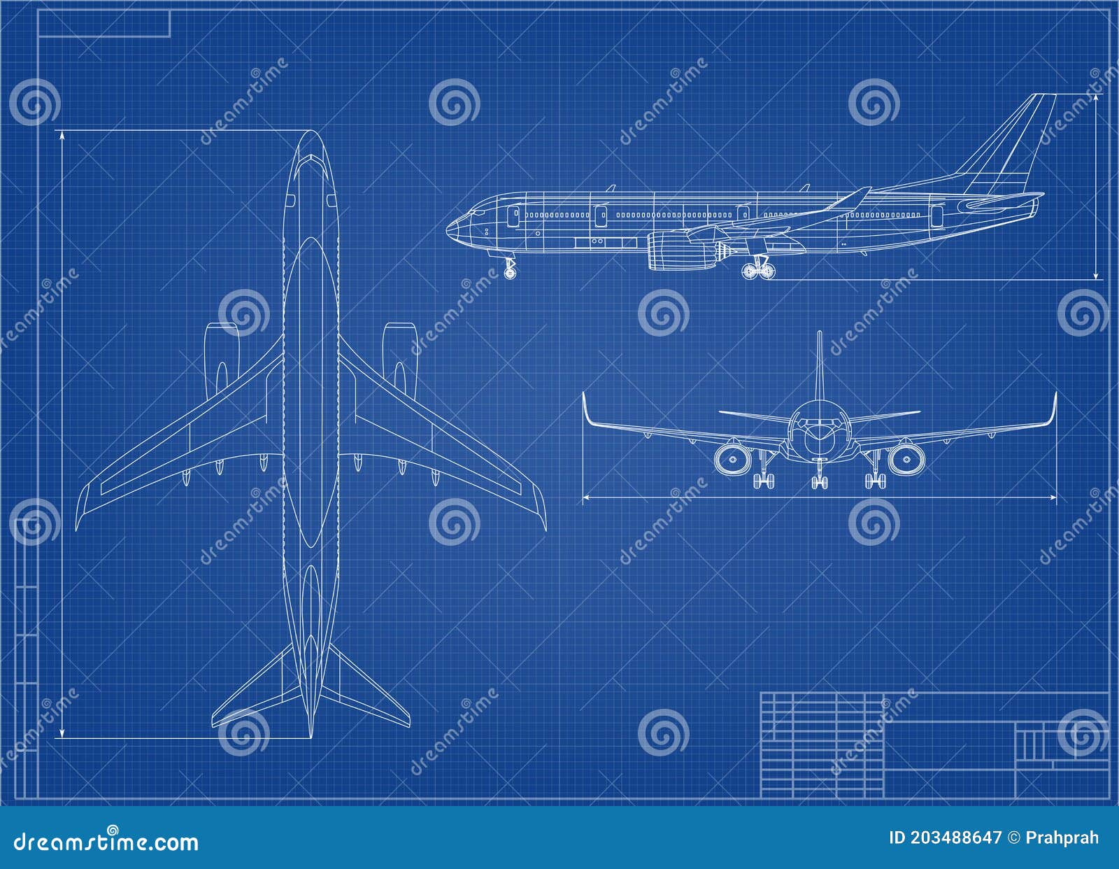 Airplane Blueprint Horizontal Banners Vector Illustration ...