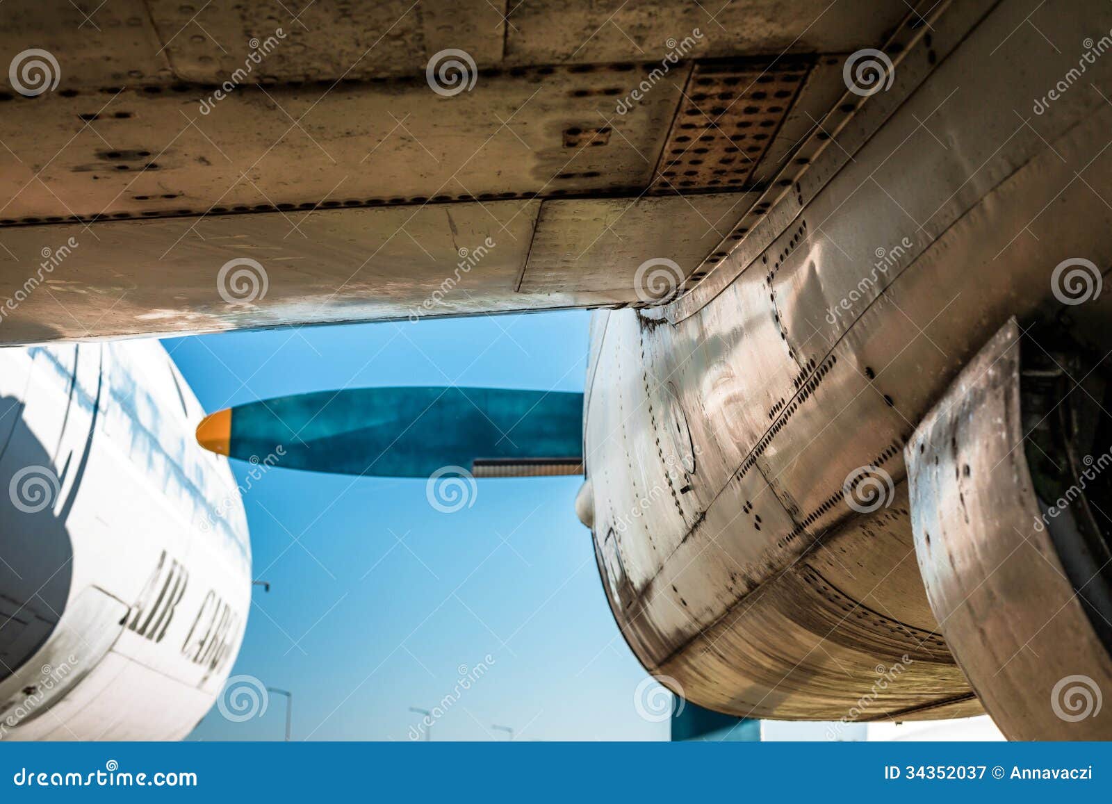 Airplane Body Closeup Photo Stock Image - Image of wing, propeller ...