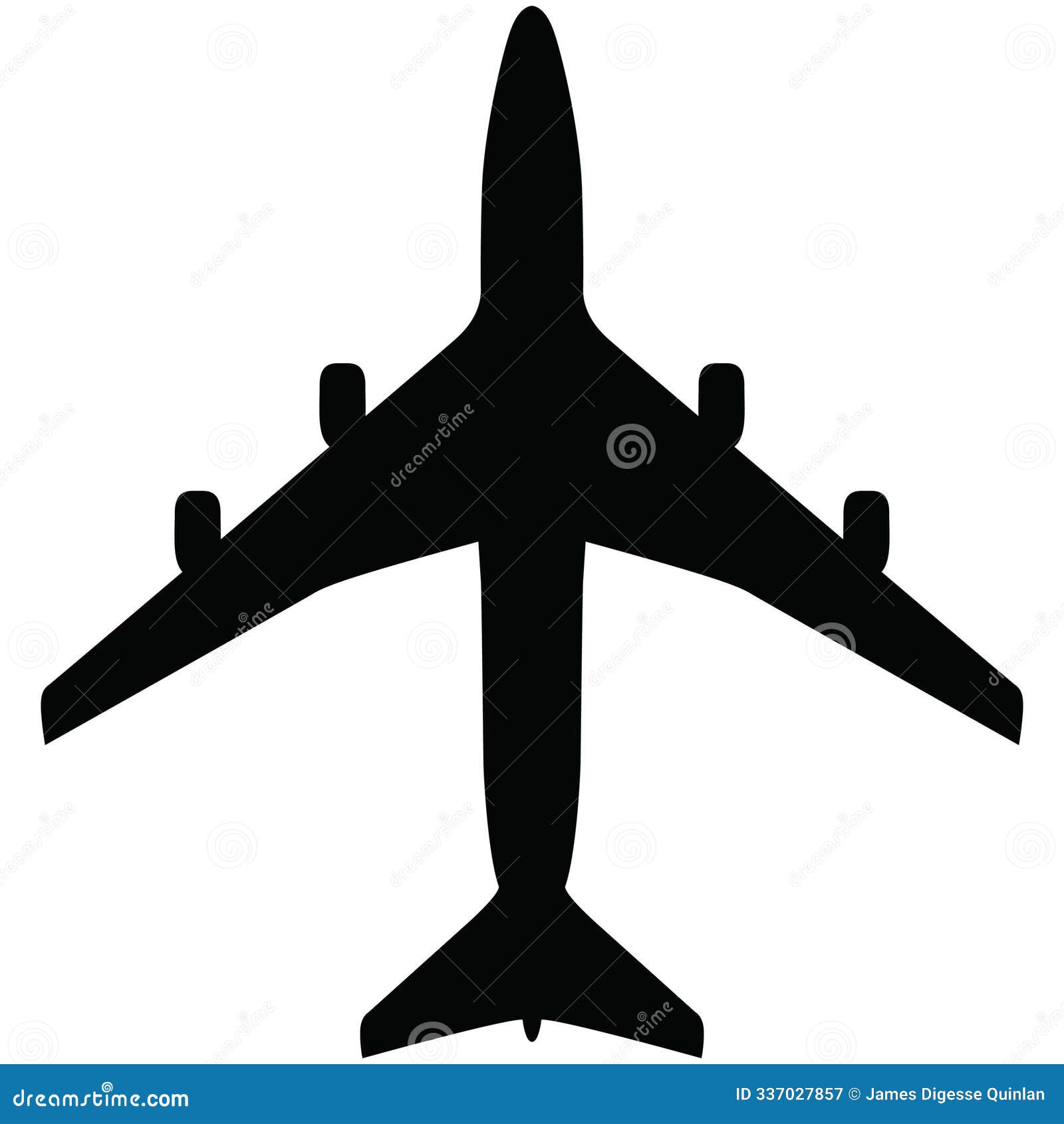 Airplane Boeing 747 Silhouette Isolated Stock Illustration ...