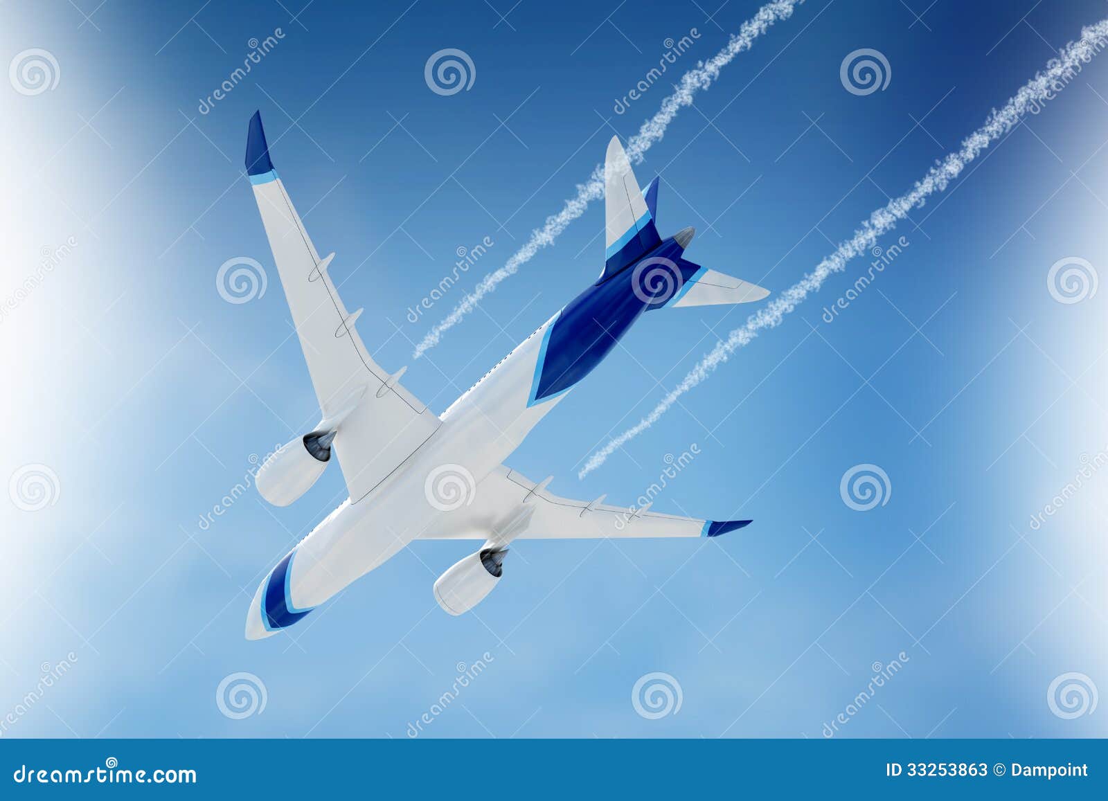 Airplane In Bottom View Stock Photos - Image: 33253863