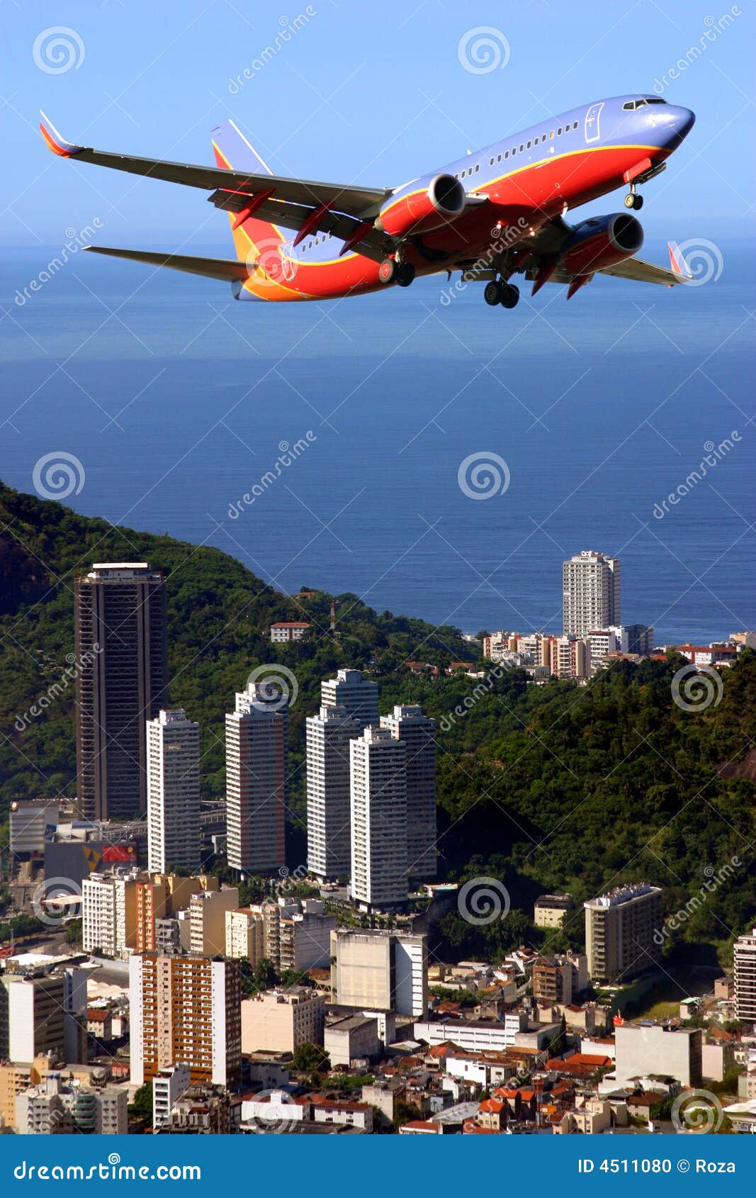 Airplane in Brazil stock photo. Image of island, mountain - 4511080