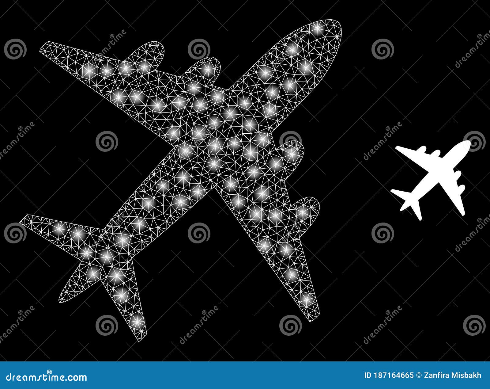 Airplane - Bright Web Net with Lightspots Stock Vector - Illustration ...