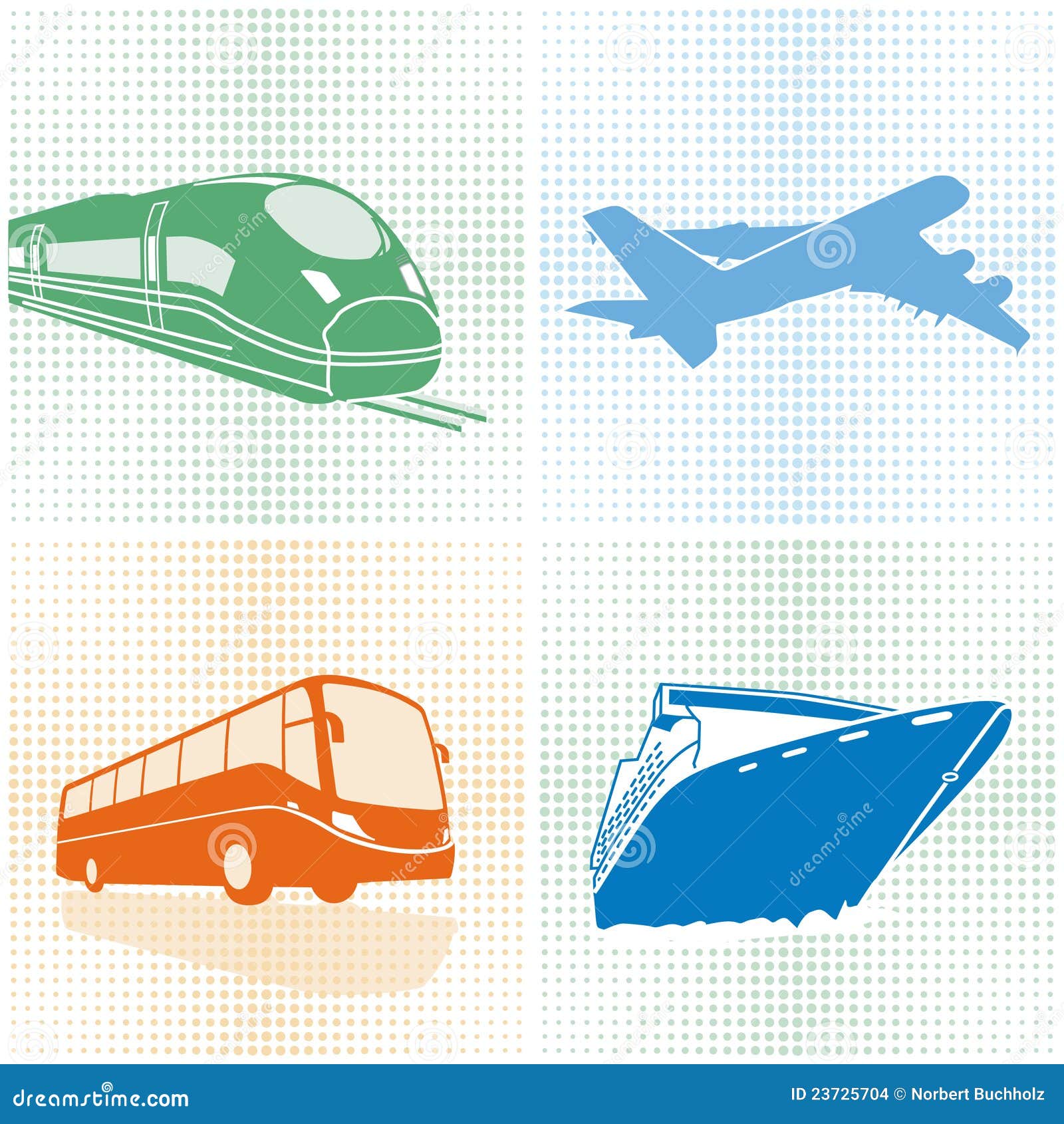 Airplane, bus, train, ship stock vector. Illustration of information ...