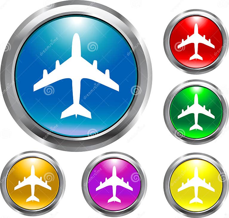 Airplane Buttons stock vector. Illustration of airplane - 3931799