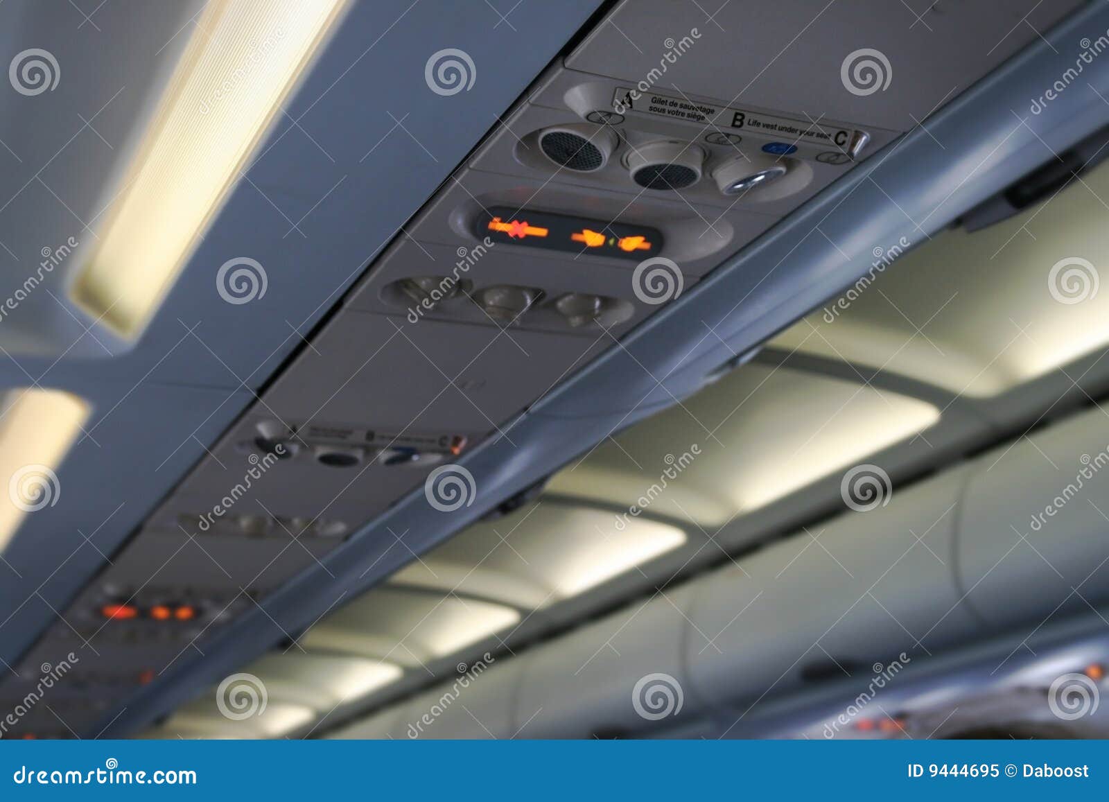 Airplane cabin ceiling stock image. Image of indoor, travel - 9444695