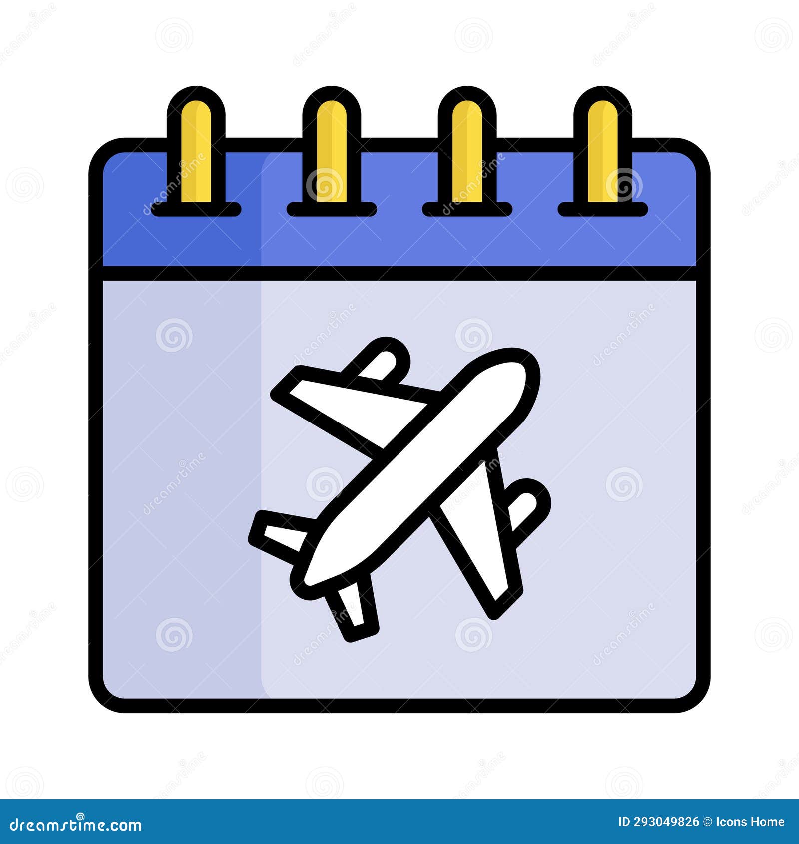 Airplane on Calendar Denoting Concept Icon of Flight, Ready To Use ...
