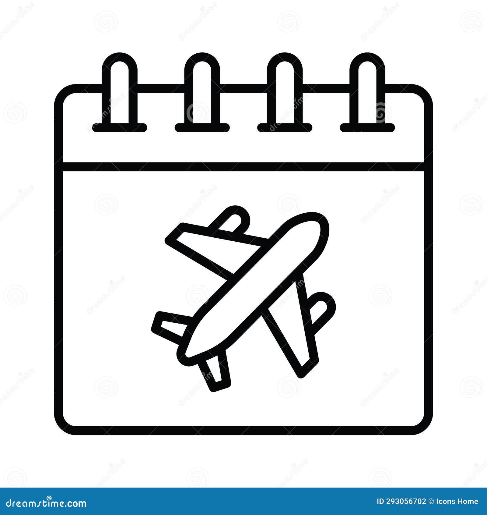 Airplane on Calendar Denoting Concept Icon of Flight, Ready To Use ...