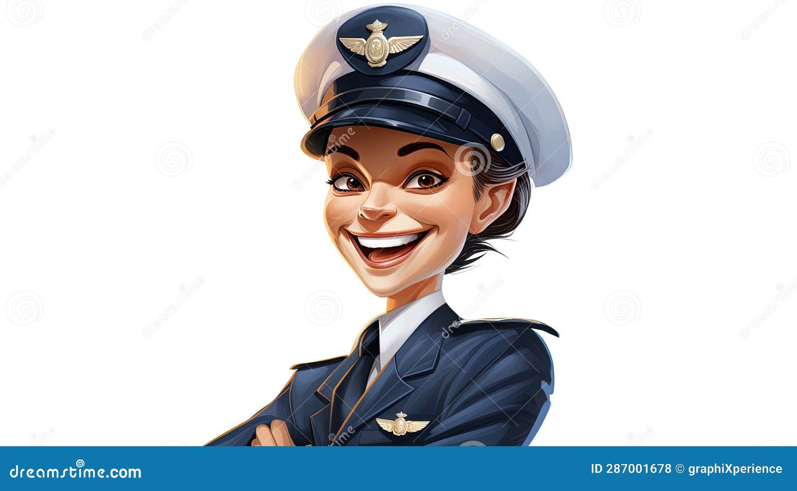 Airplane Captain in Comic stock illustration. Illustration of perfect ...
