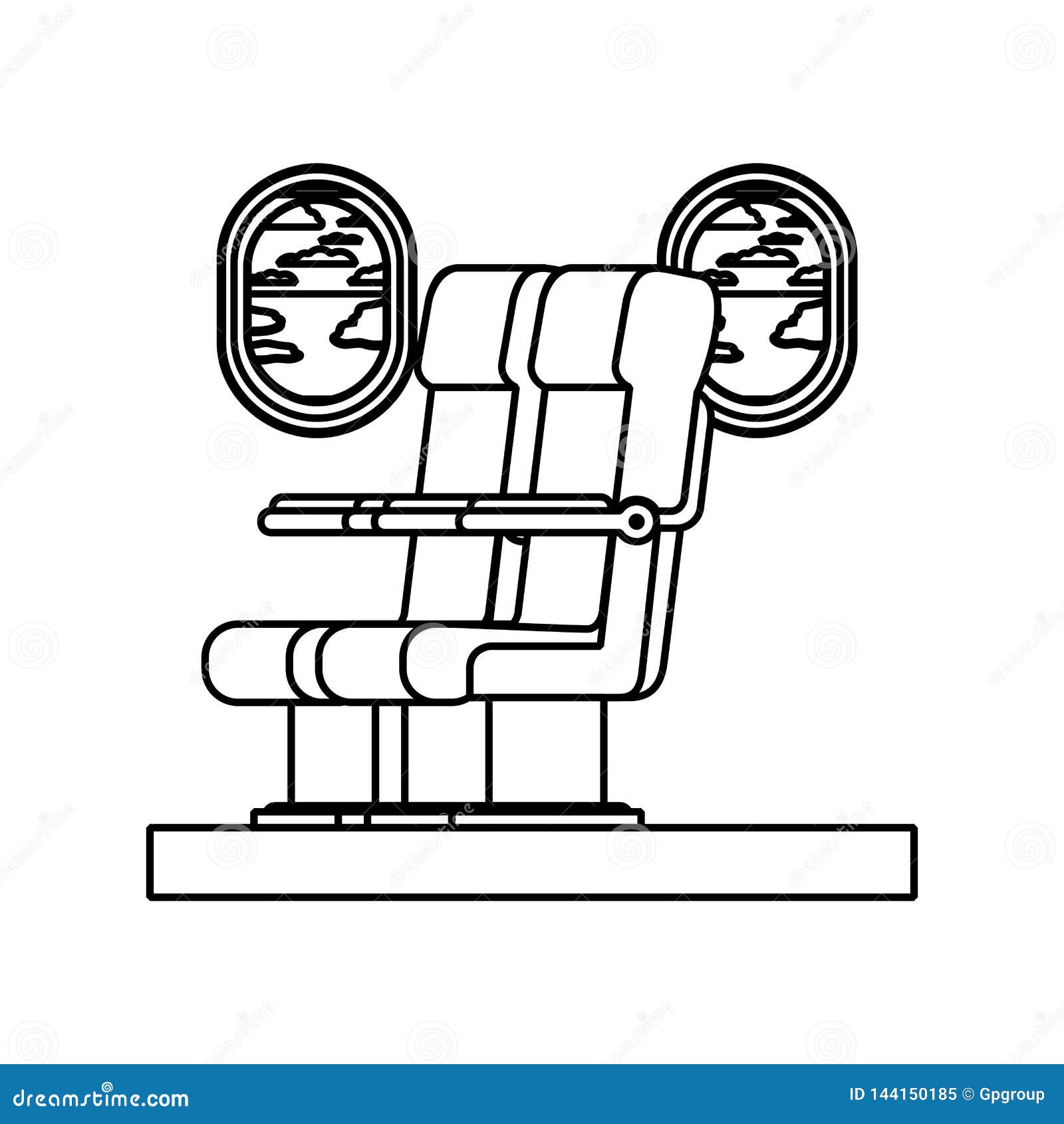 Airplane chair with window stock vector. Illustration of comfortable ...