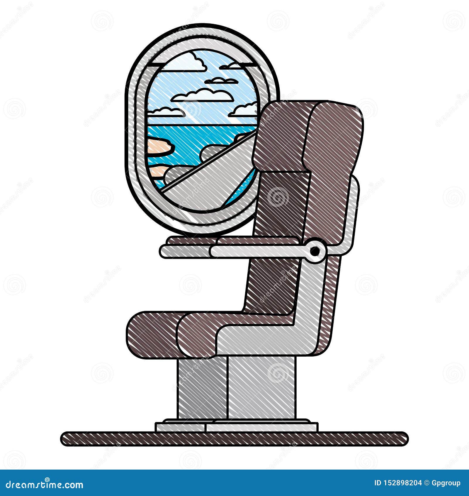 Airplane chair with window stock vector. Illustration of comfortable ...