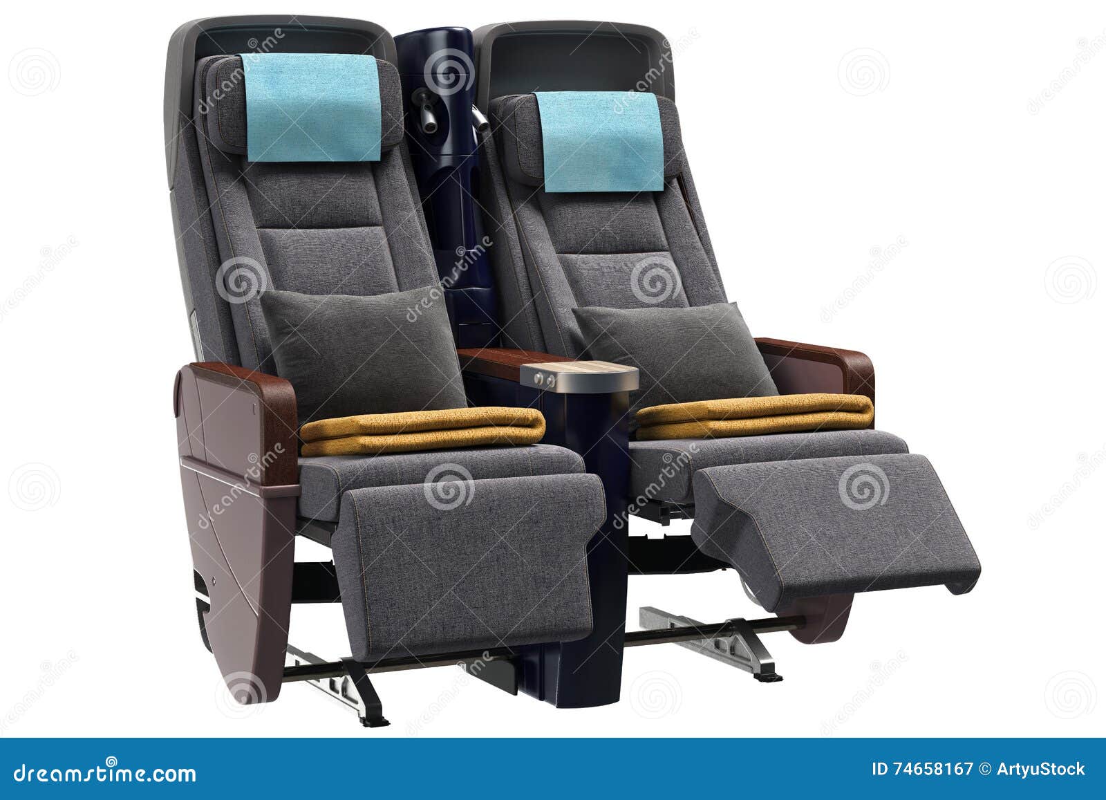 Airplane chairs pillows stock image. Image of modern - 74658167