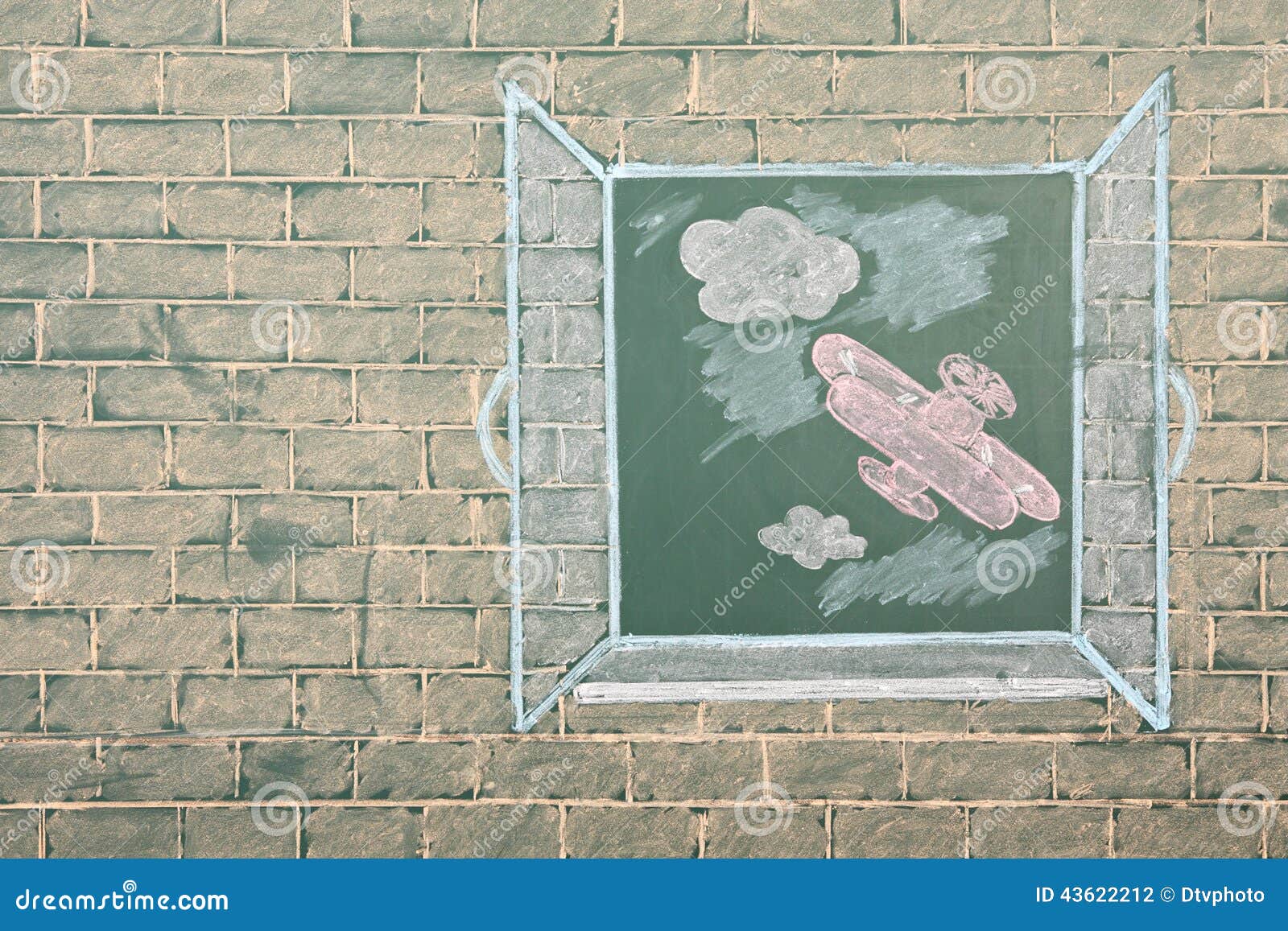 Airplane stock photo. Image of childhood, card, chalk - 43622212