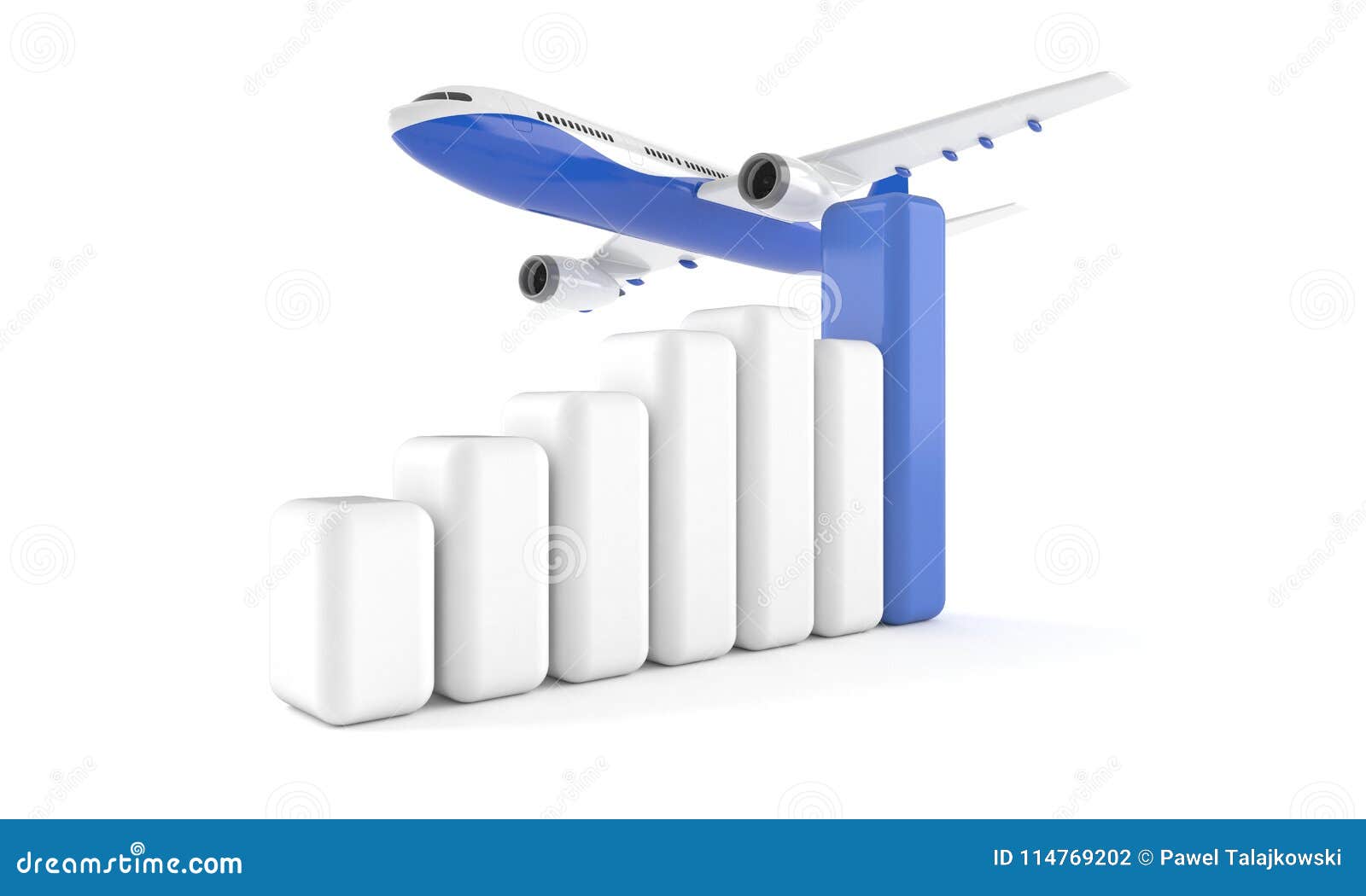 Airplane with chart stock illustration. Illustration of isolated ...