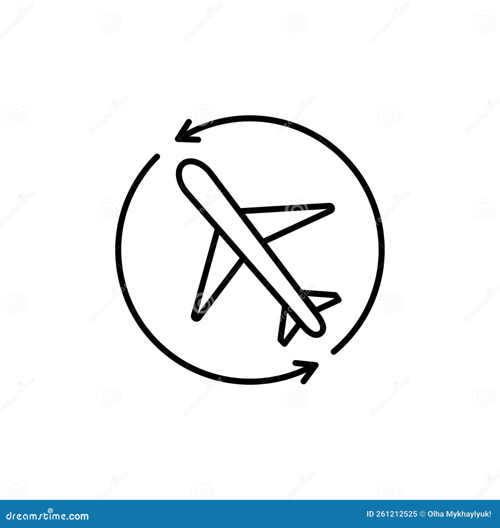 Airplane Circle Arrow Icon. Element of Logistics for Mobile Concept and ...