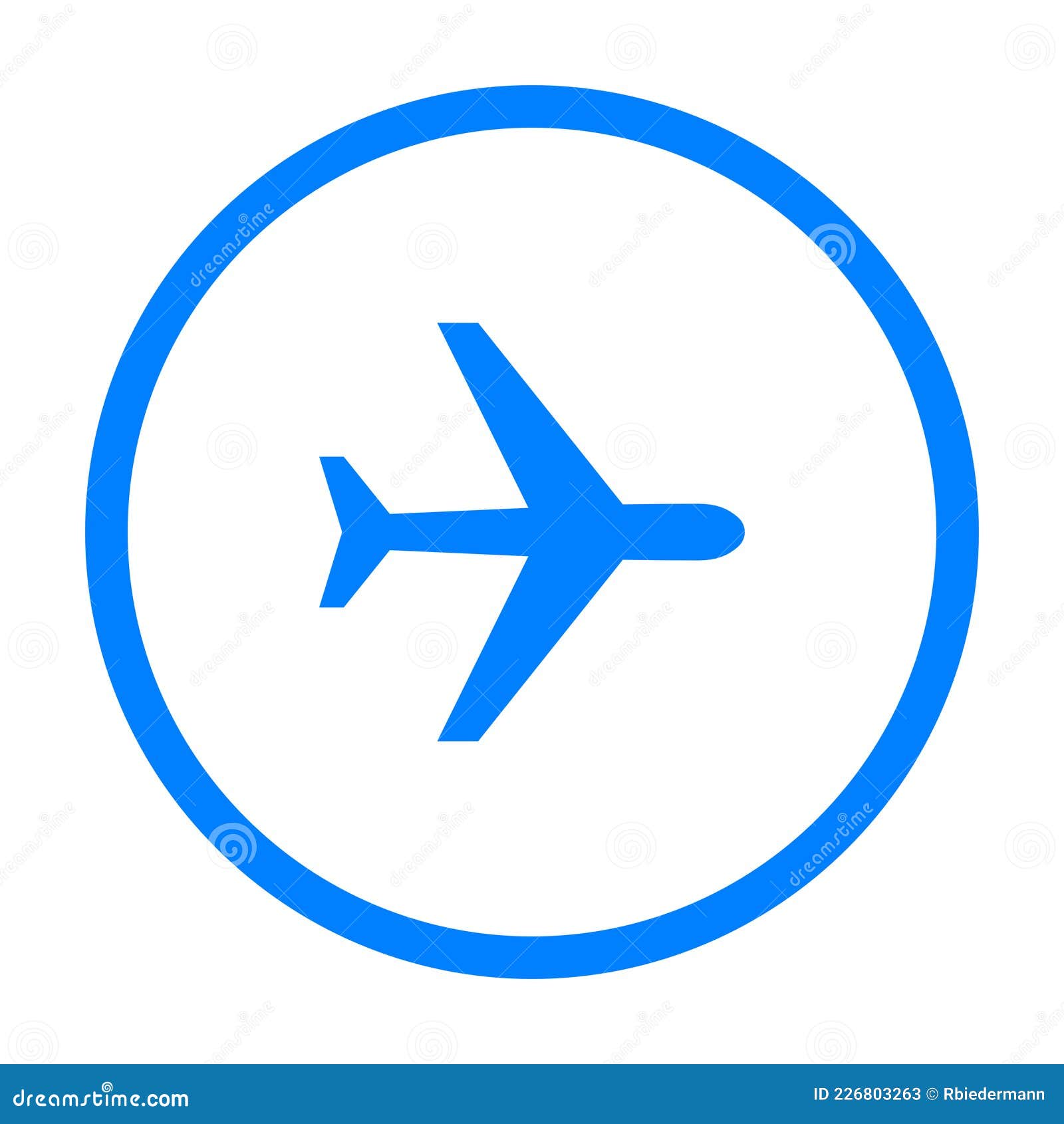 Airplane and circle stock vector. Illustration of blue - 226803263