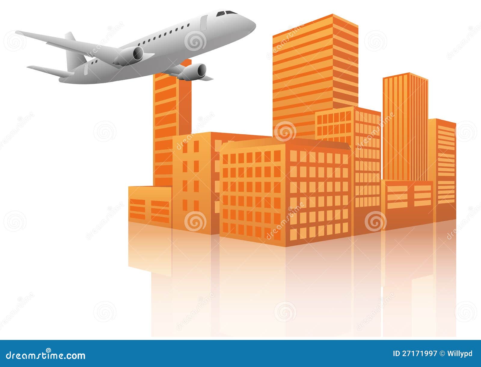 Airplane city stock vector. Illustration of technology - 27171997