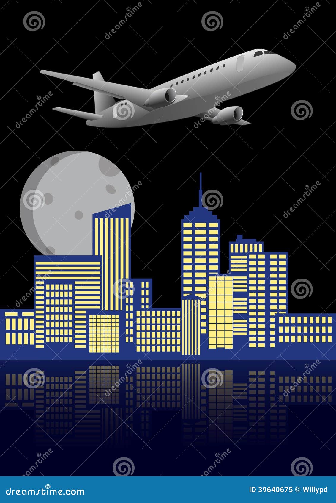 Airplane city stock vector. Illustration of aviation - 39640675