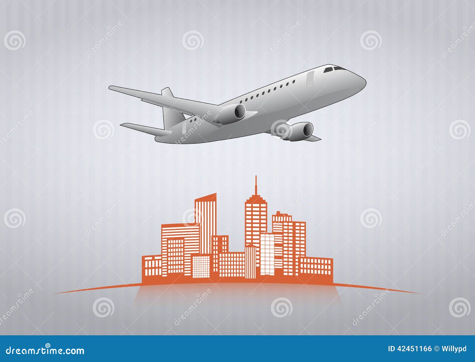 Airplane city stock vector. Illustration of tourism, modern - 42451166