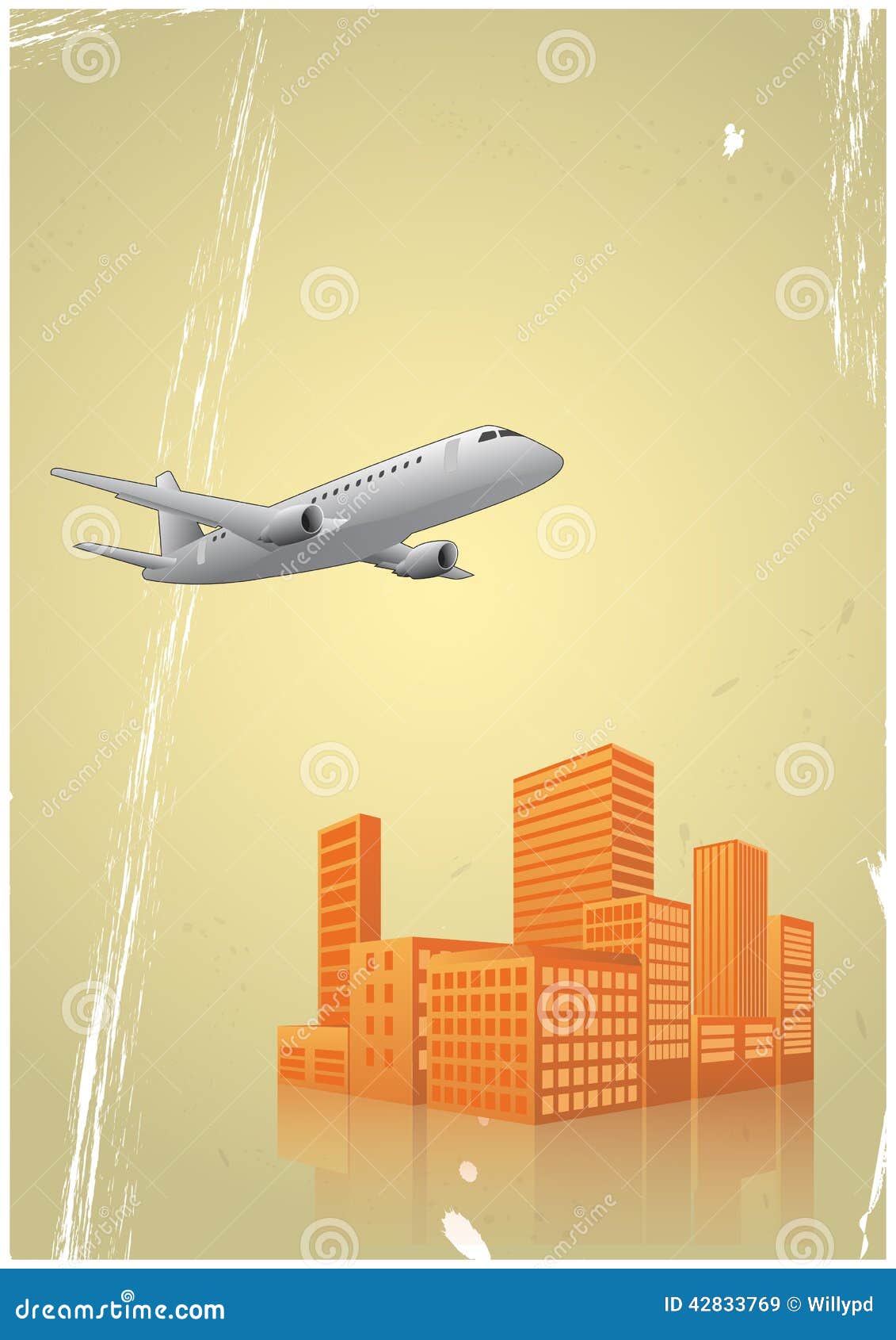 Airplane city stock vector. Illustration of engine, tourism - 42833769