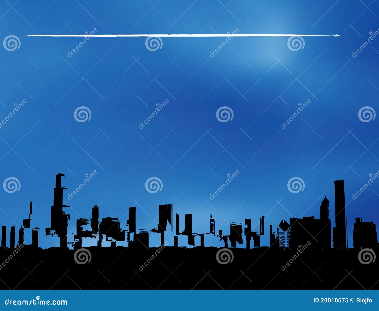 Airplane city skyline stock vector. Illustration of leave - 20010675