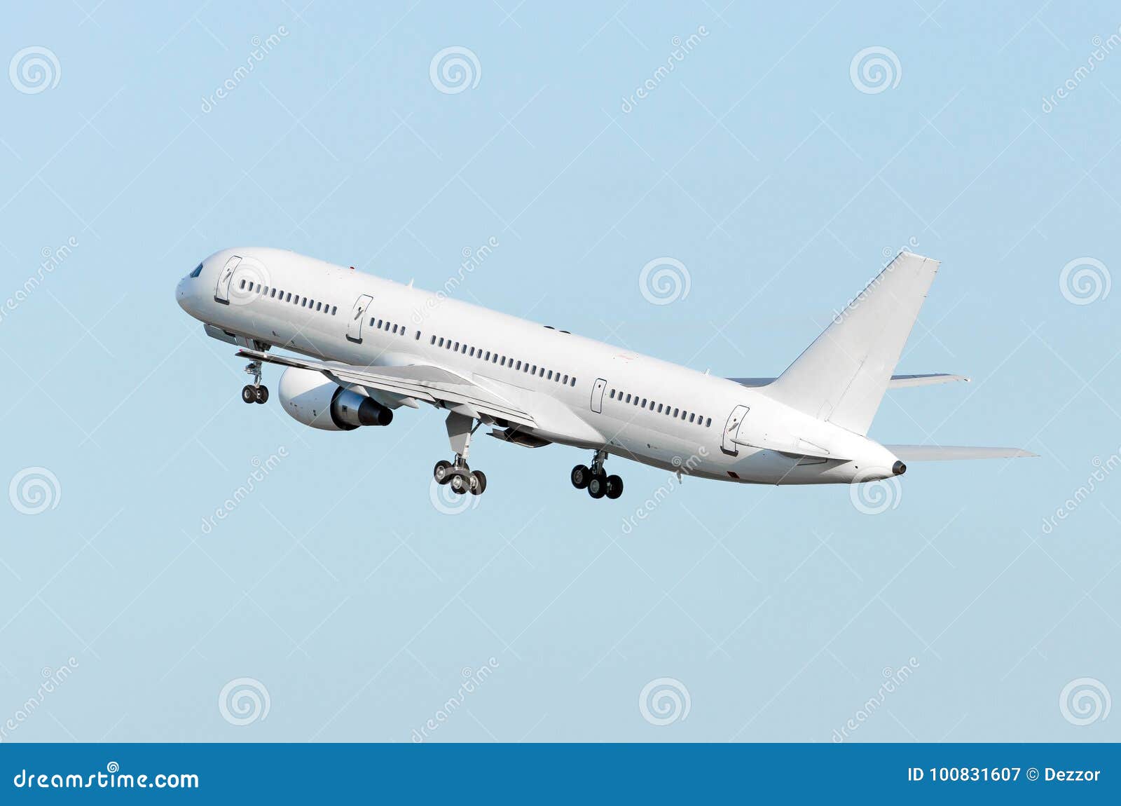 The Airplane Climbs Hight Flight Cloud Sky. Stock Image - Image of ...