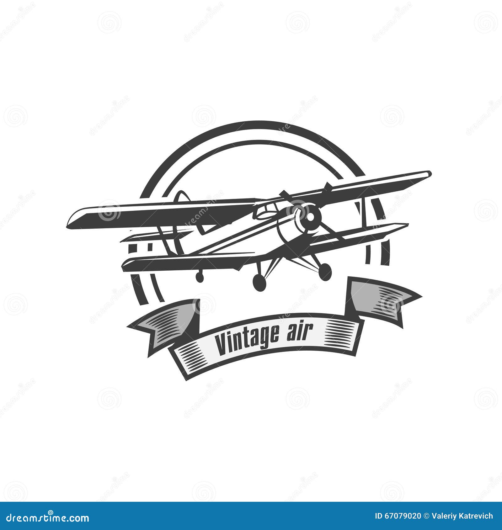 Airplane Club Logo, Emblem Of Airlift Company Cartoon Vector ...