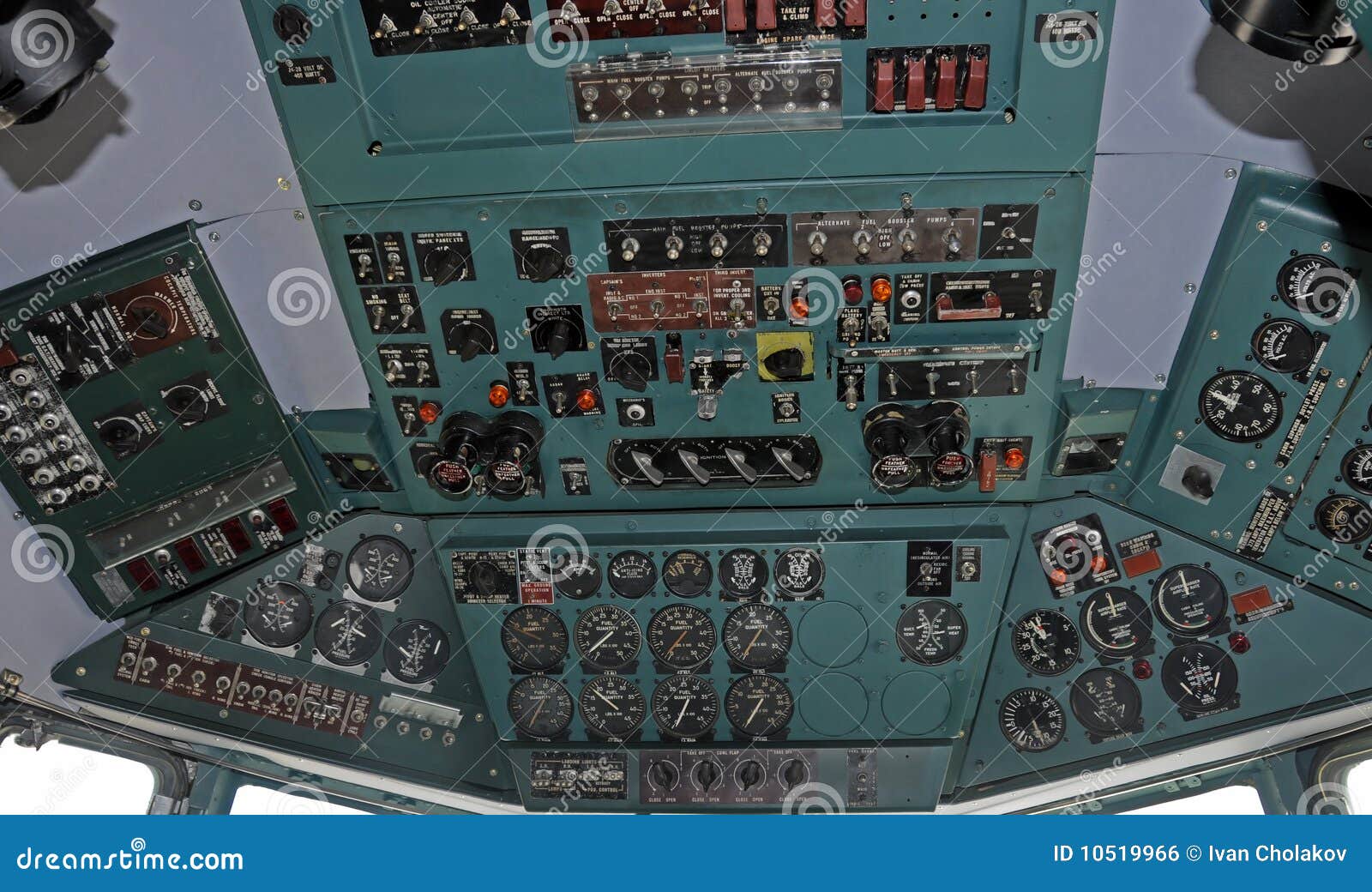 Airplane cockpit stock photo. Image of panel, aviation - 10519966