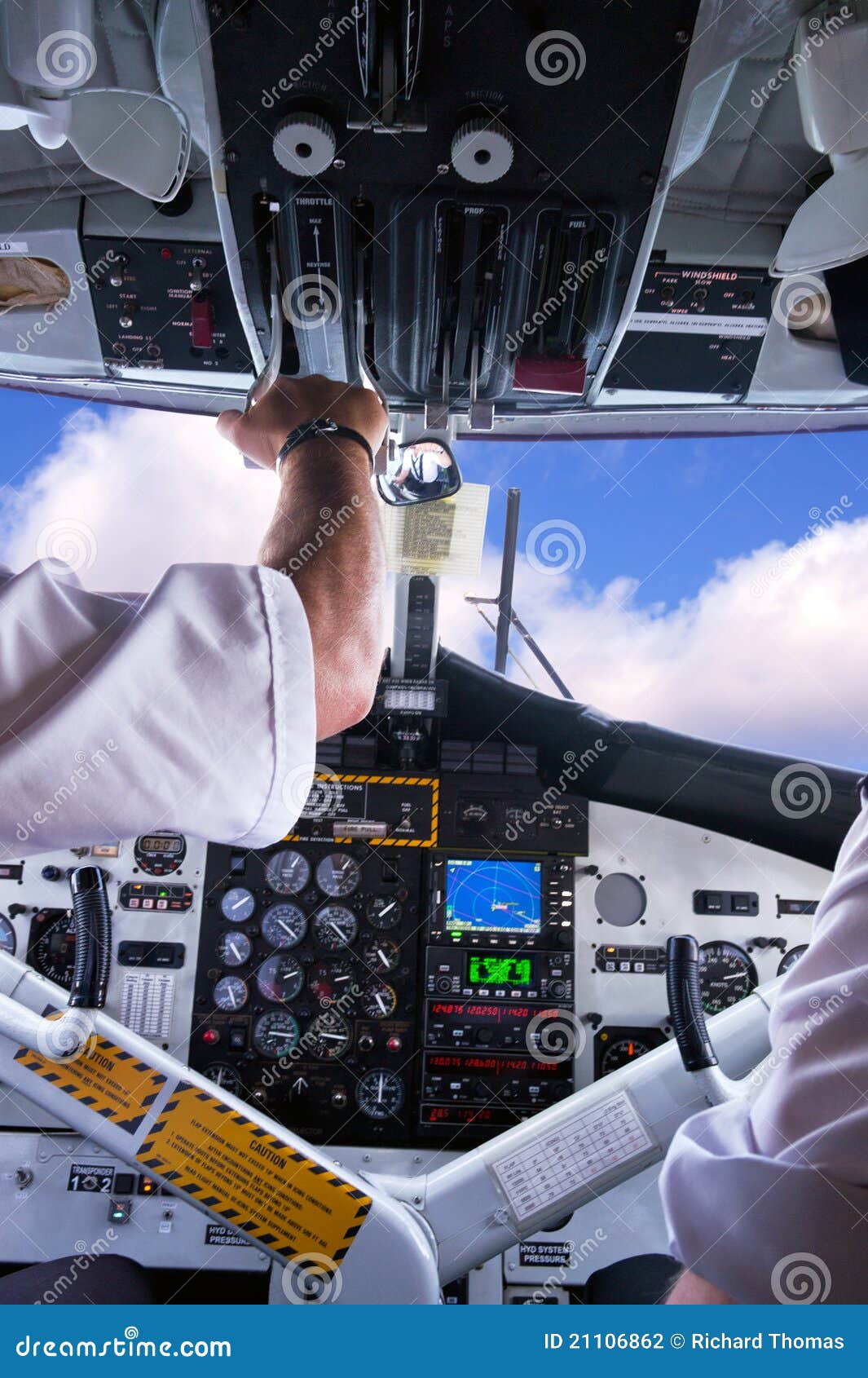 Airplane cockpit. stock photo. Image of interior, transport - 21106862