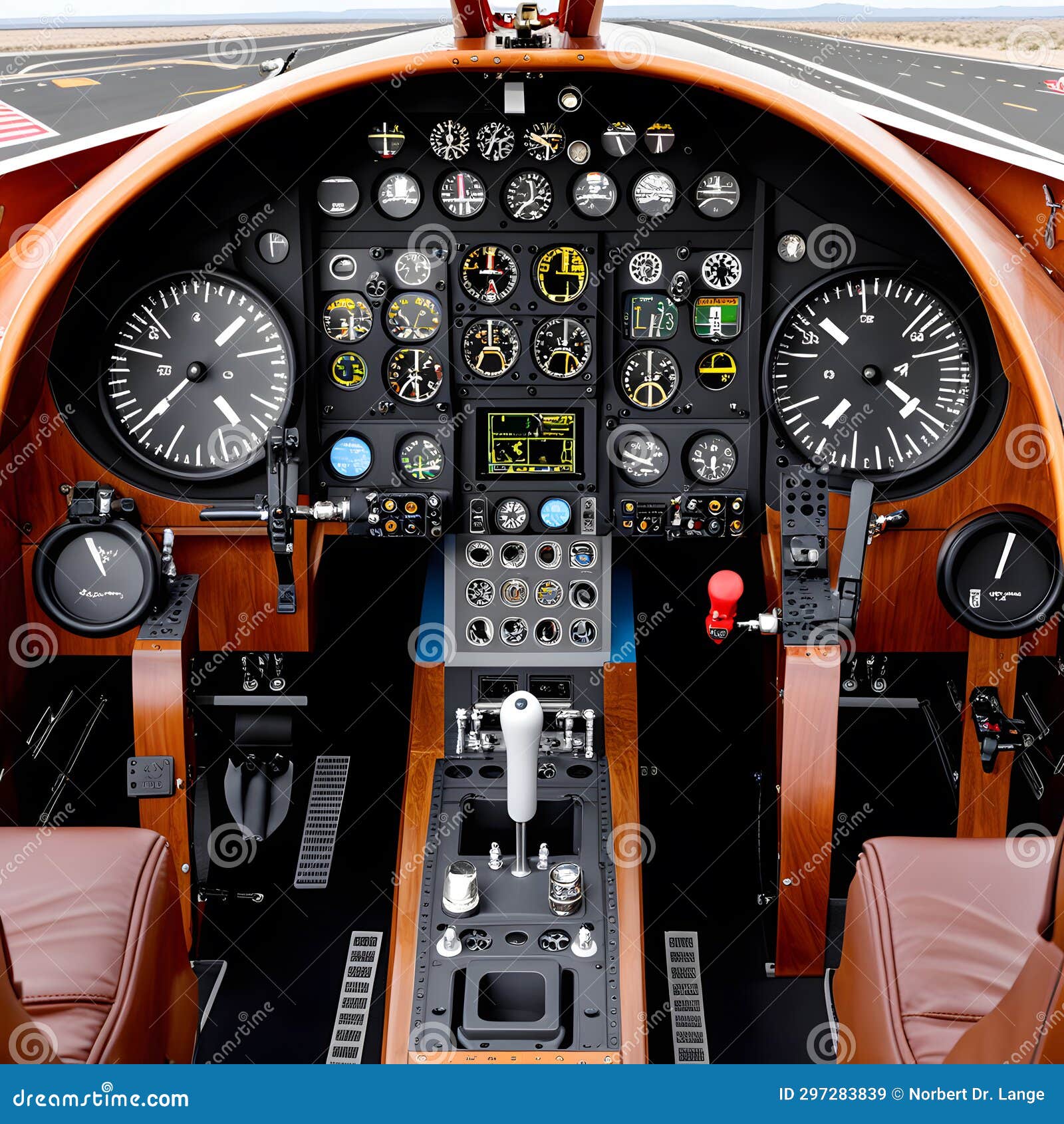 Airplane Cockpit, AI-generatet Stock Illustration - Illustration of ...