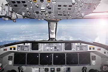 Airplane Cockpit-the Best Office Stock Image - Image of pilot, aviation ...