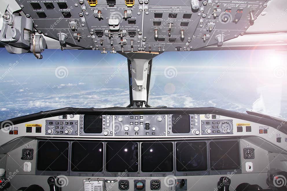 Airplane Cockpit-the Best Office Stock Image - Image of pilot, aviation ...