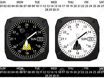 Airplane Cockpit Instrument Clock Stock Vector - Illustration of ...