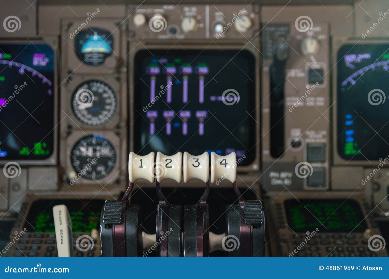 Airplane Cockpit Instruments Stock Image - Image of gauge, instruments ...