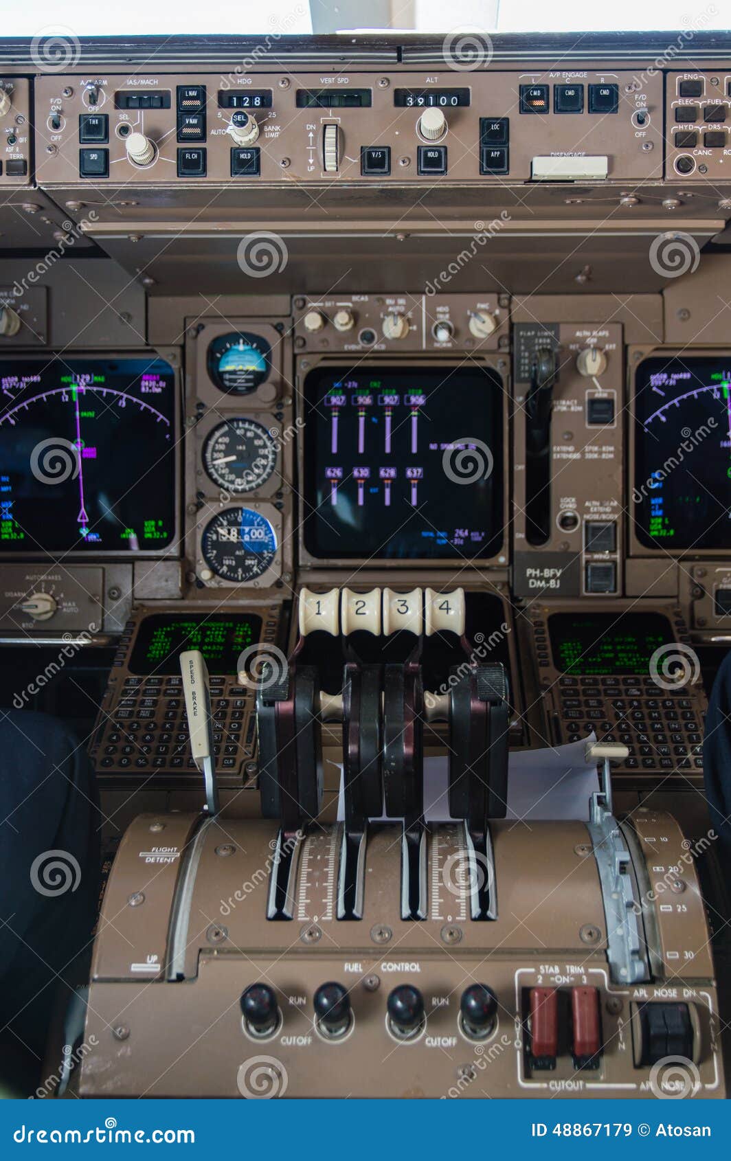 Airplane Cockpit Instruments Stock Image - Image of indicator, avionics ...