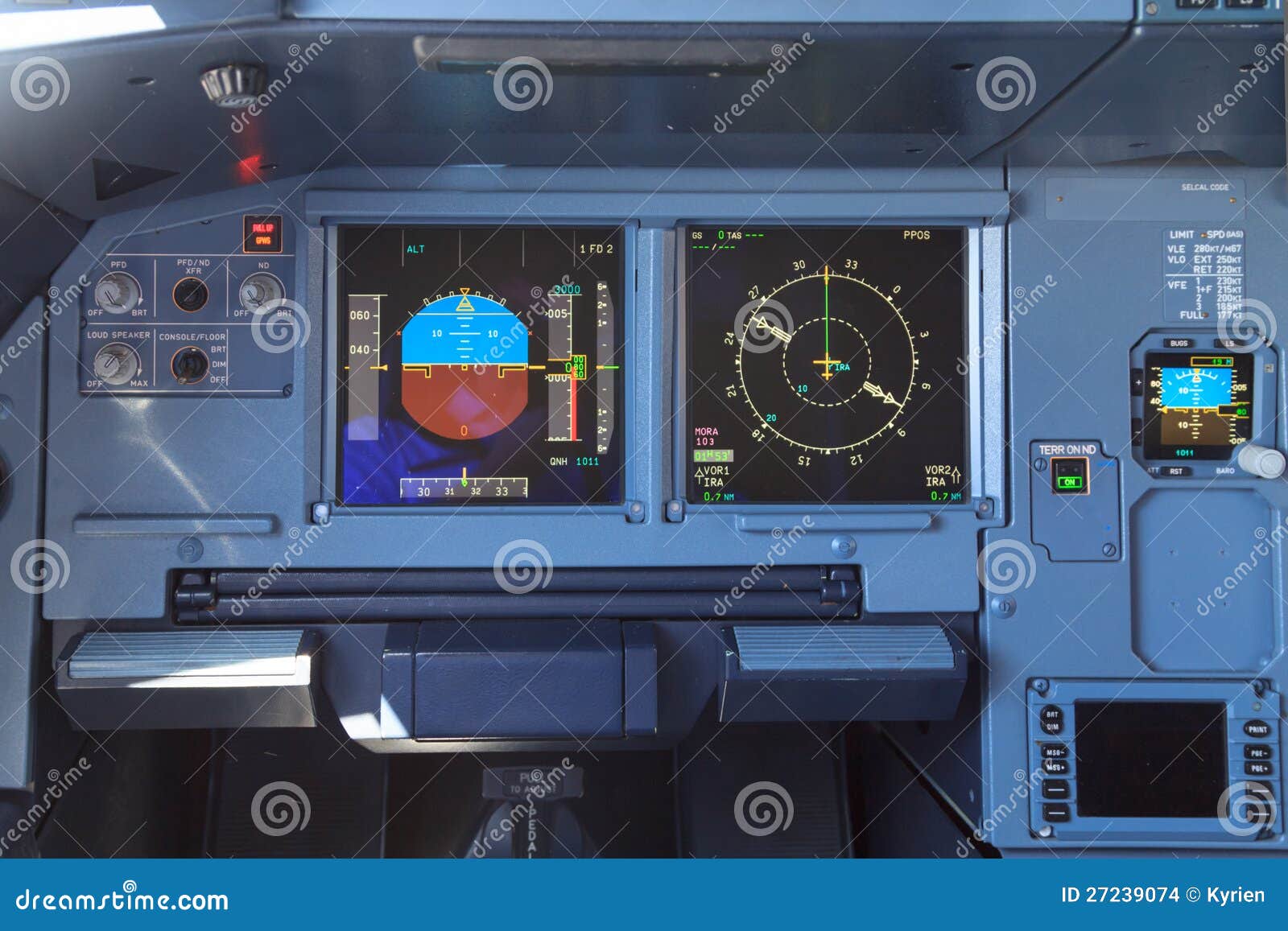 Airplane cockpit screens stock photo. Image of cockpit - 27239074