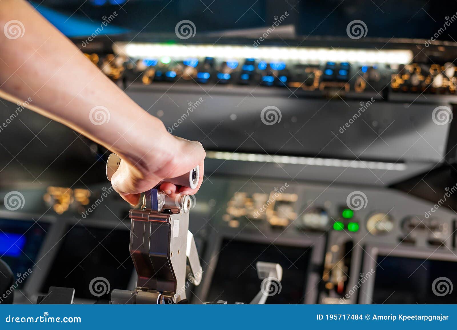 Thrust Levers In Cockpit Or Pilot Cabin Of Airplane Royalty-Free Stock ...