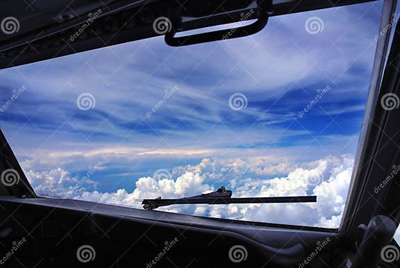 Airplane cockpit window stock image. Image of background - 7036151