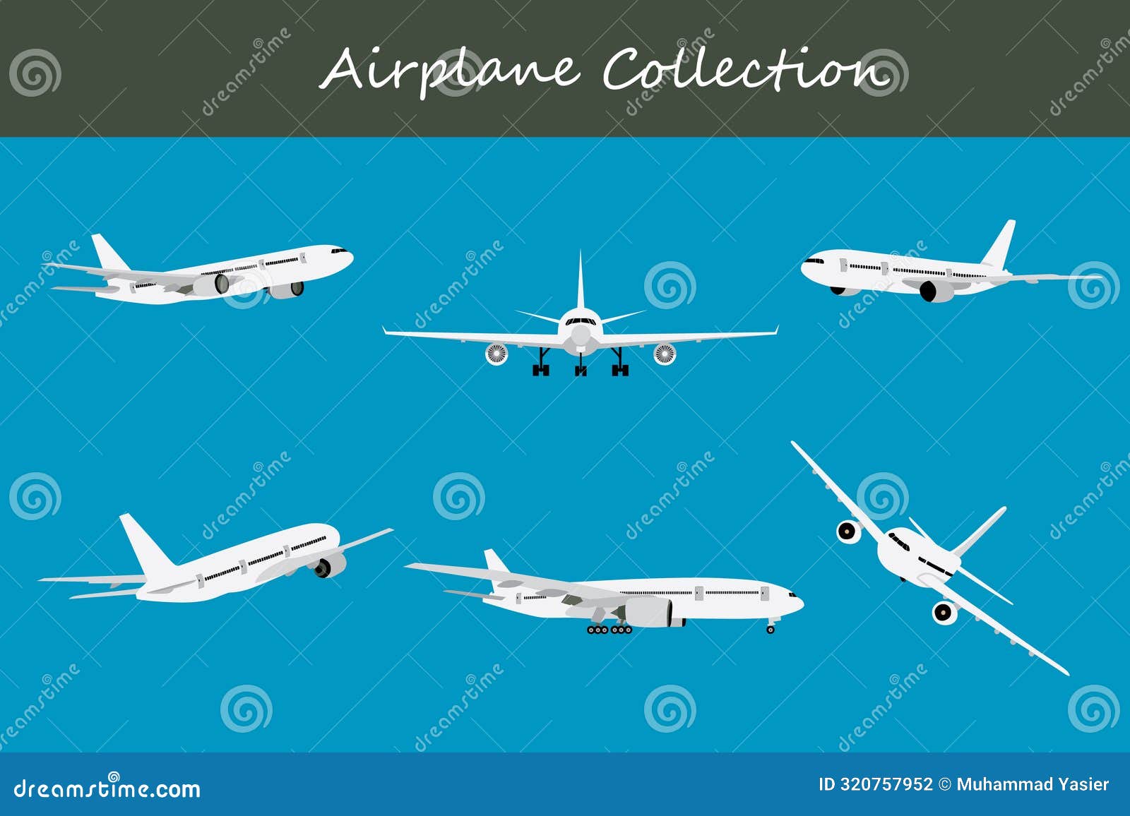Set Of Airplane Collection Isolated On White Background 3d ...