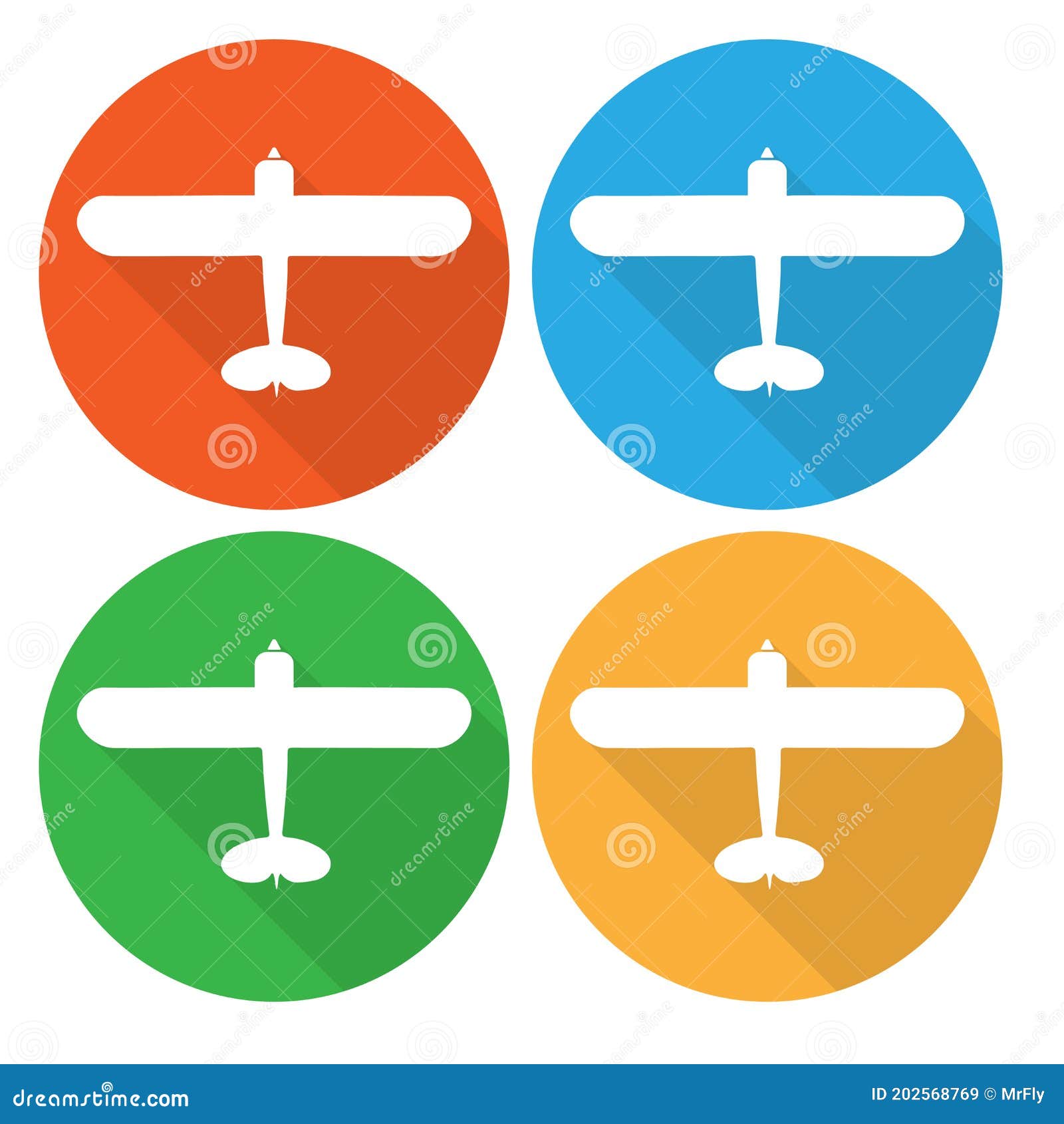 Airplane, Colourful Web Icon Set, Vector Illustration Stock Vector ...