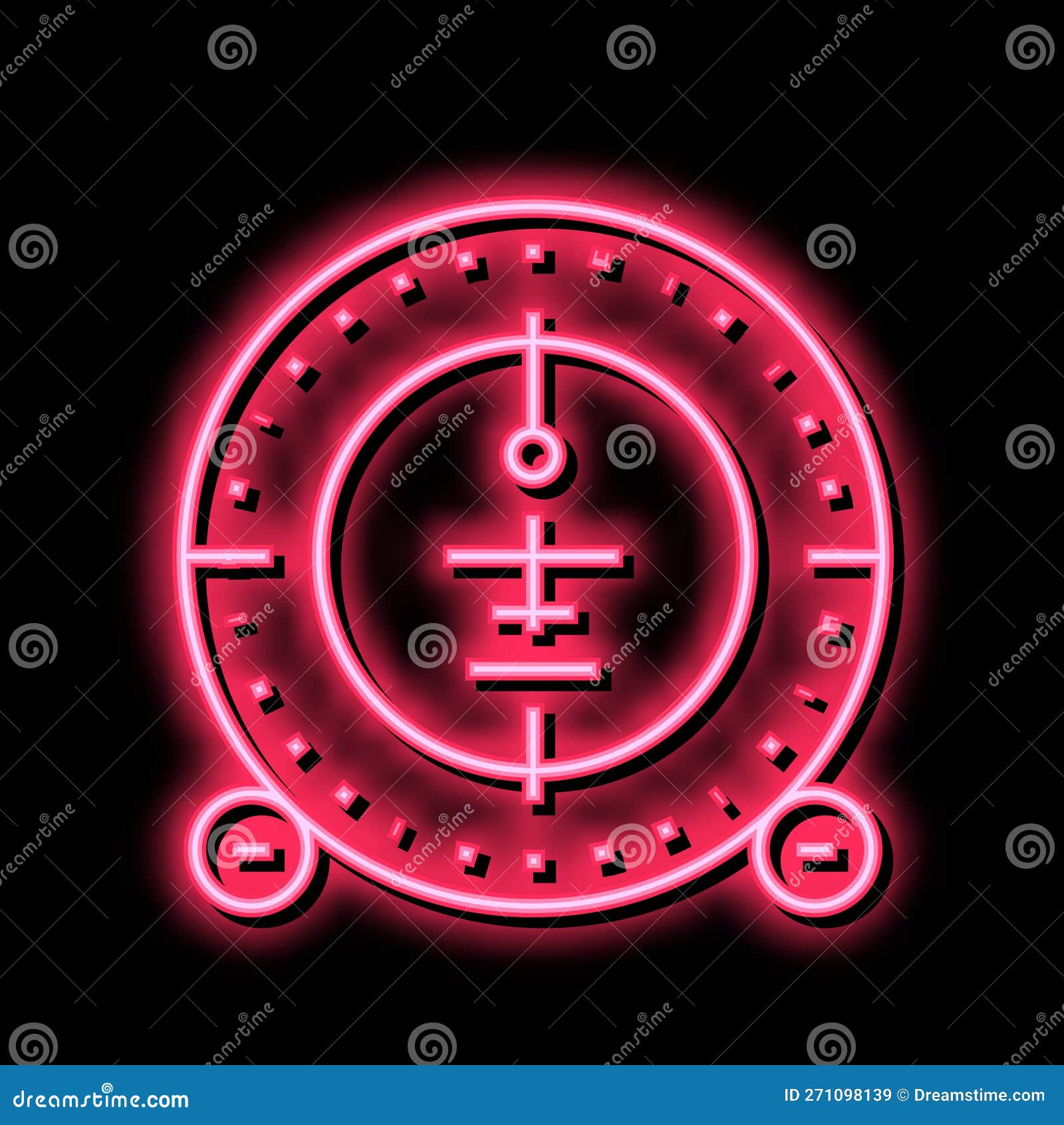 Airplane Compass Neon Glow Icon Illustration Stock Vector ...