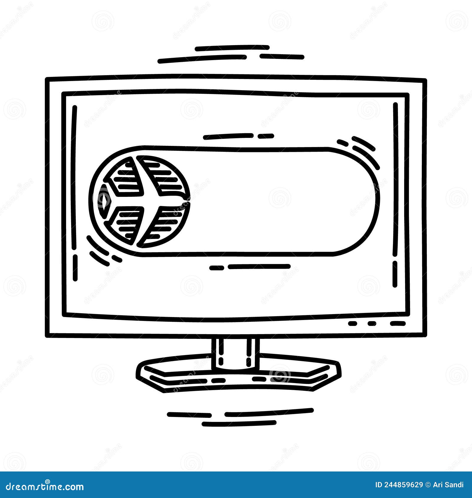 Airplane Computer Mode Icon. Doodle Hand Drawn or Outline Icon Style ...