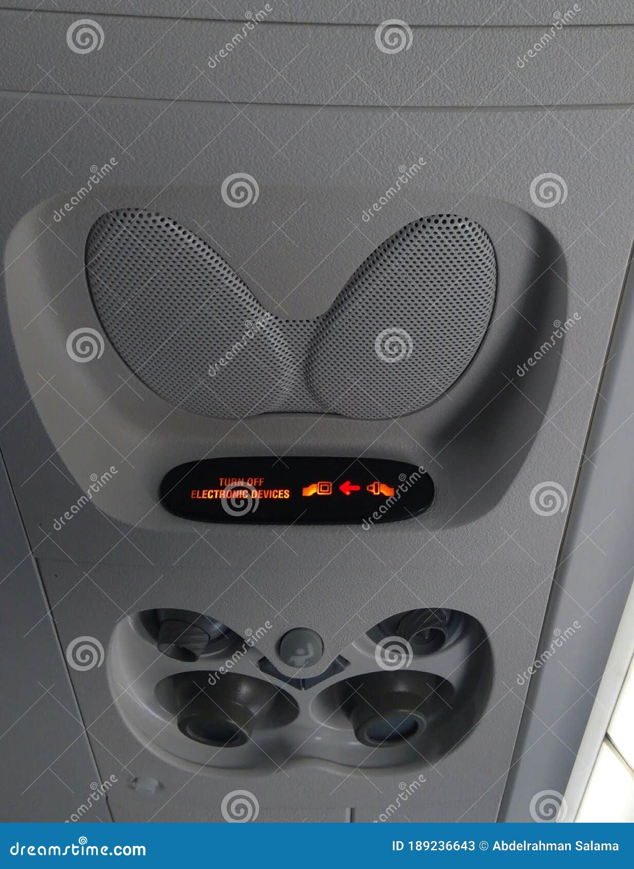 Airplane Console Containing Lights, AC, Sound System and Instructions ...