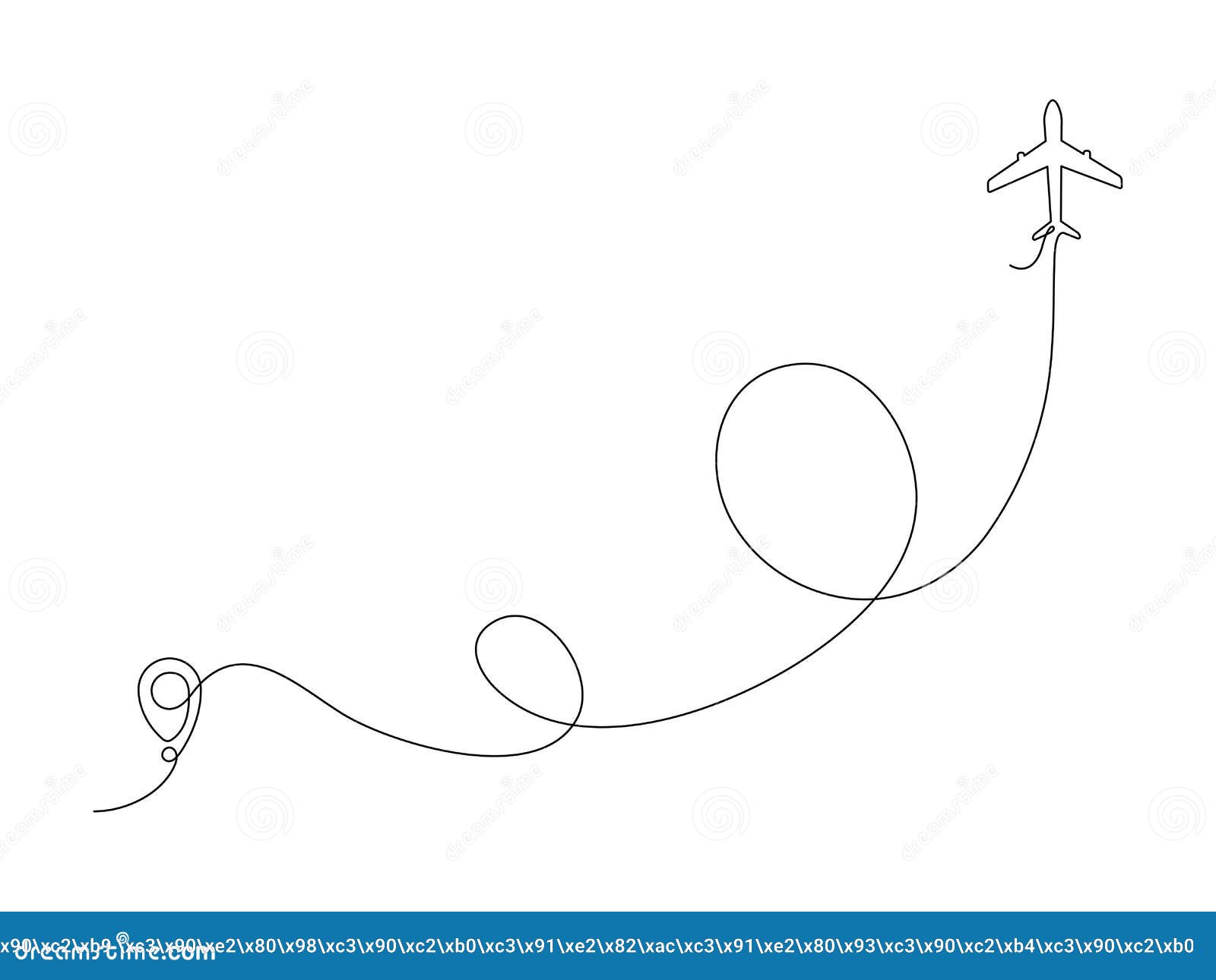 Airplane Continuous Line Sketch. Vector One Hand Drawn Minimalism ...