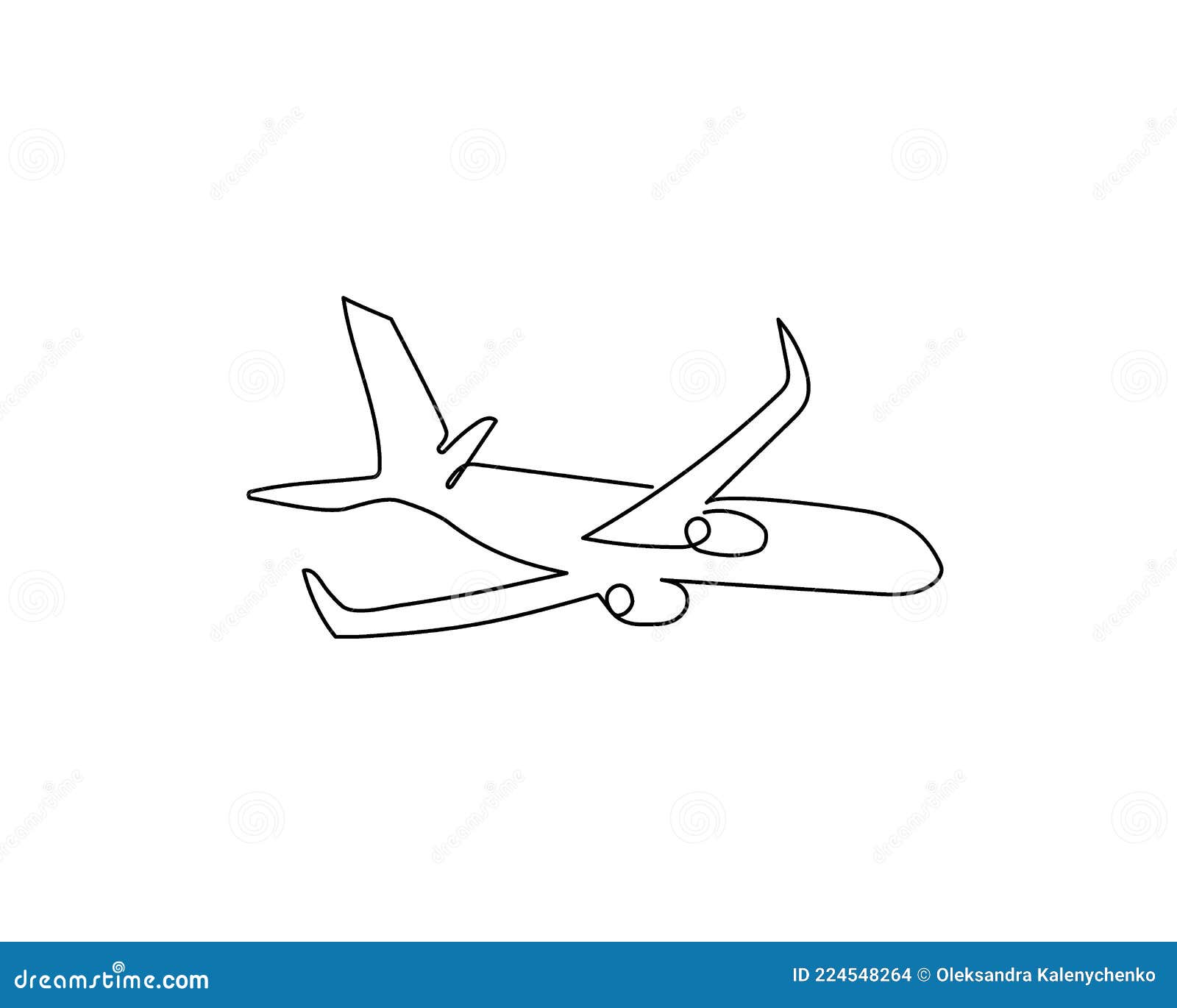 Airplane Continuous One Line Drawing Minimalism Design Vector ...