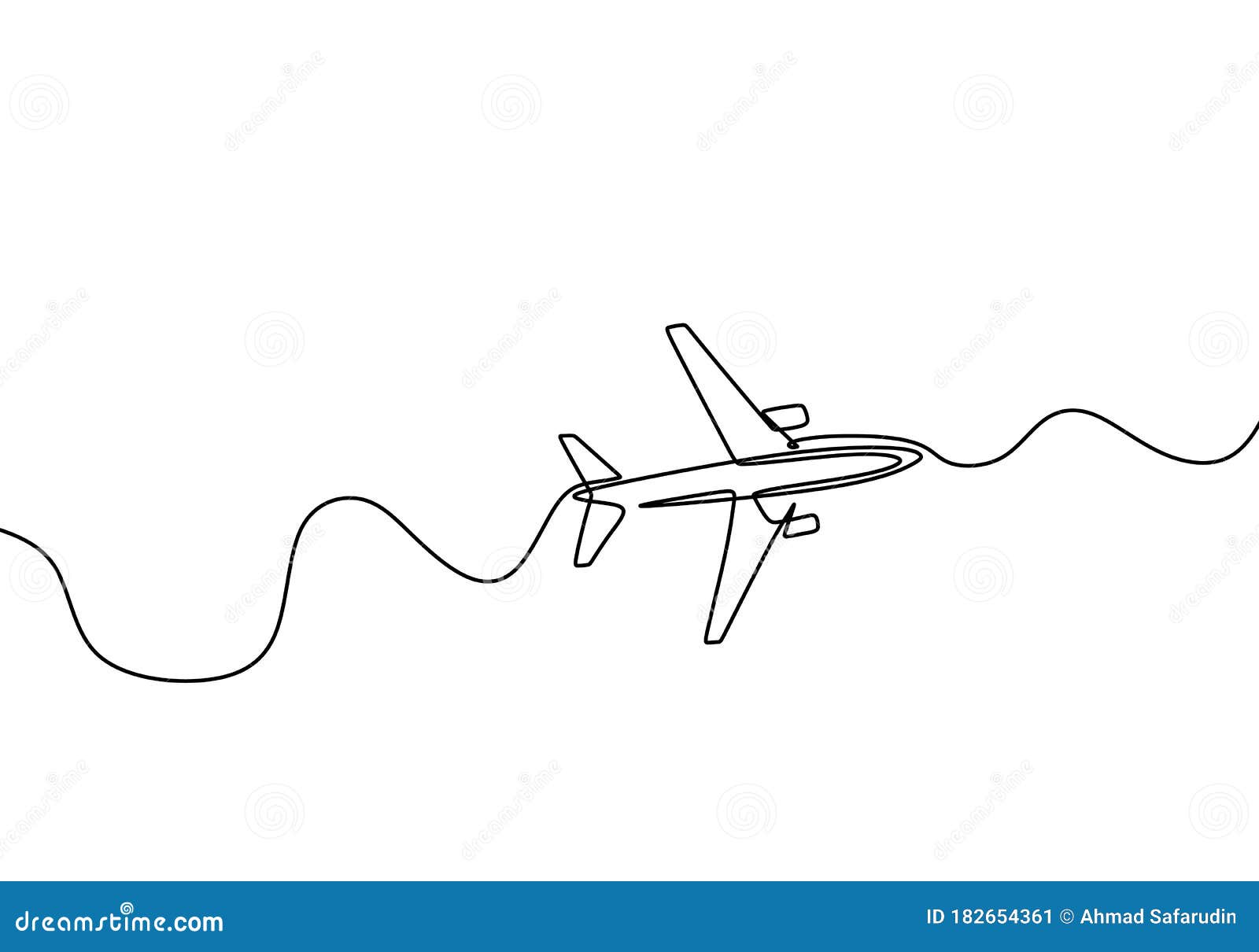 Airplane Continuous Line Drawing. One Line Art Of Aircraft, Flight ...
