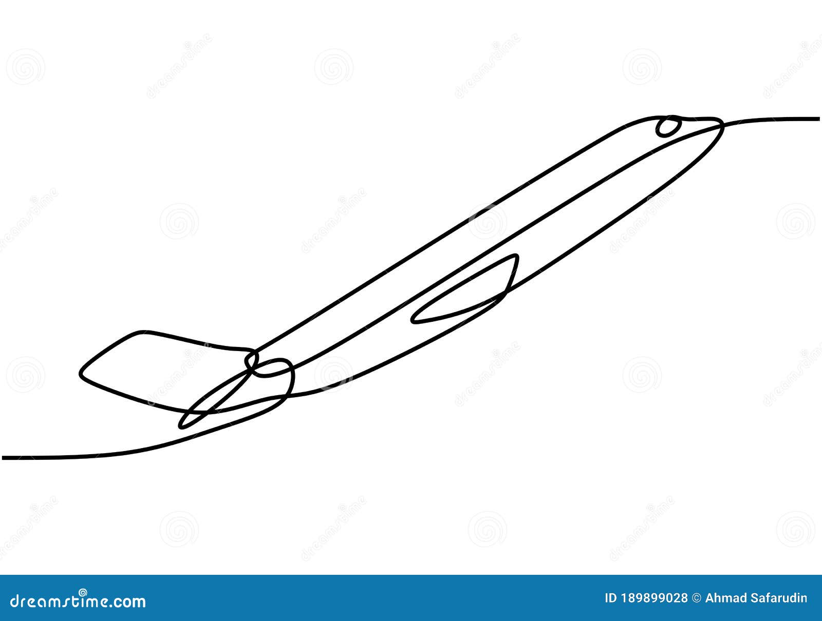 Airplane Continuous One Line Drawing Minimalism Design Vector ...