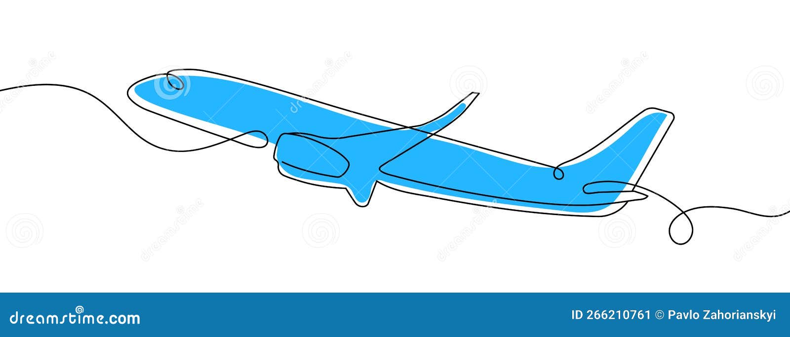 Airplane Continuous One Line Sketch. Vector Illustration Stock ...