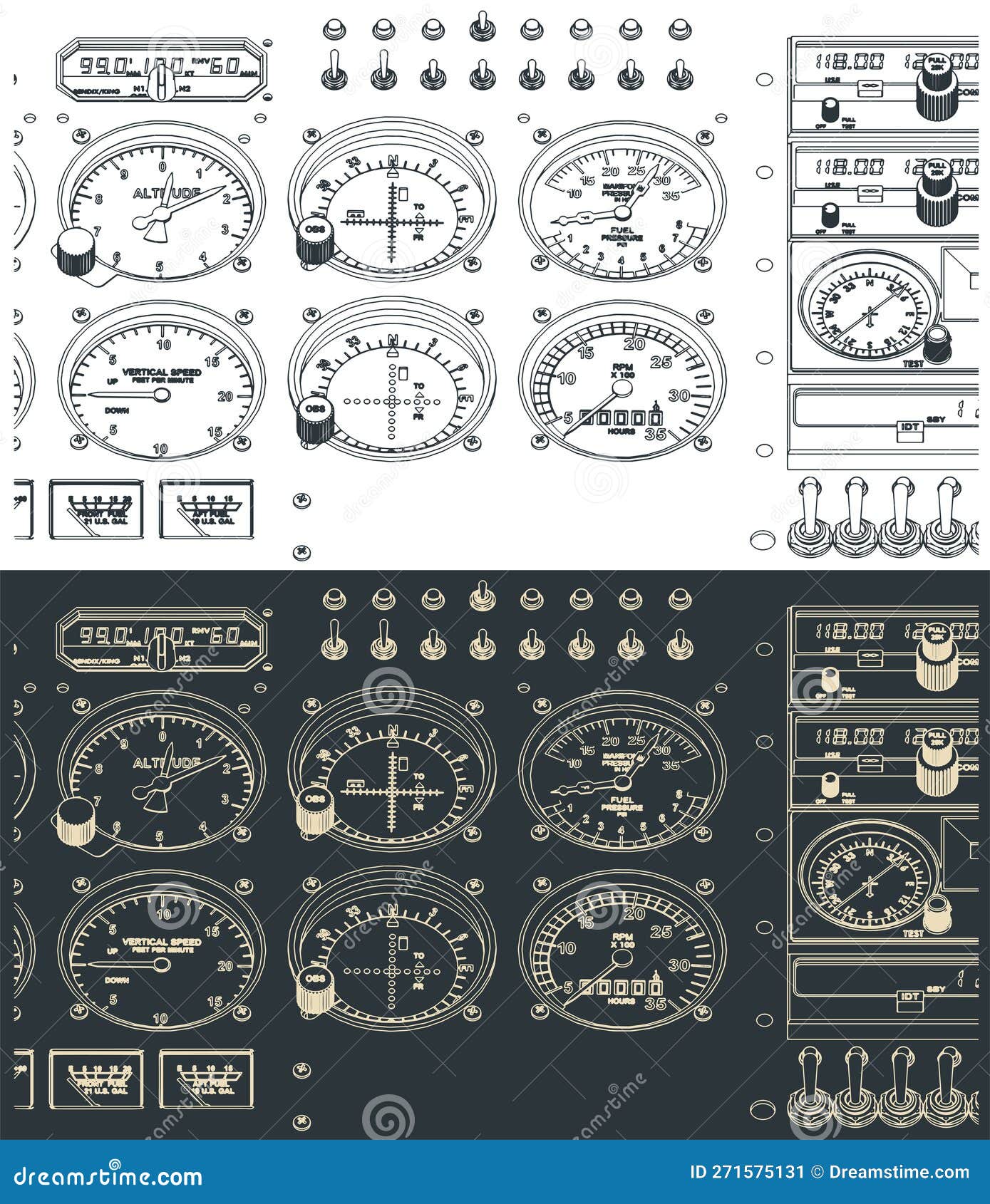 Airplane Control Dashboard Illustrations | CartoonDealer.com #272705580