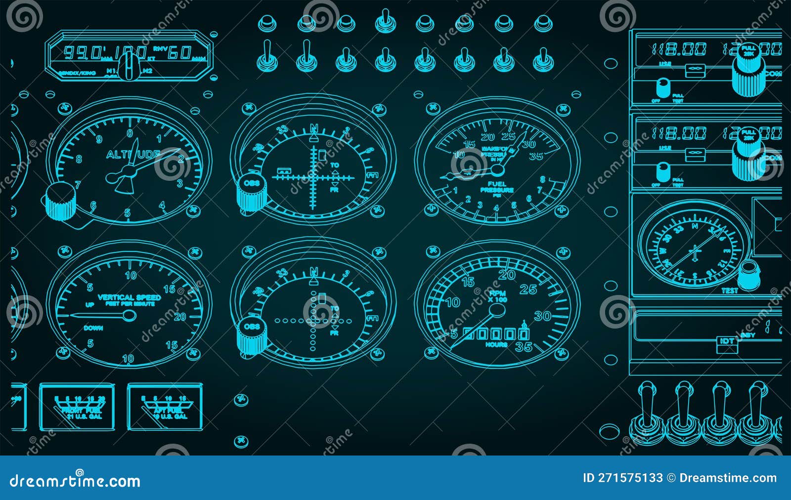 Airplane Control Dashboard Illustrations | CartoonDealer.com #272705580