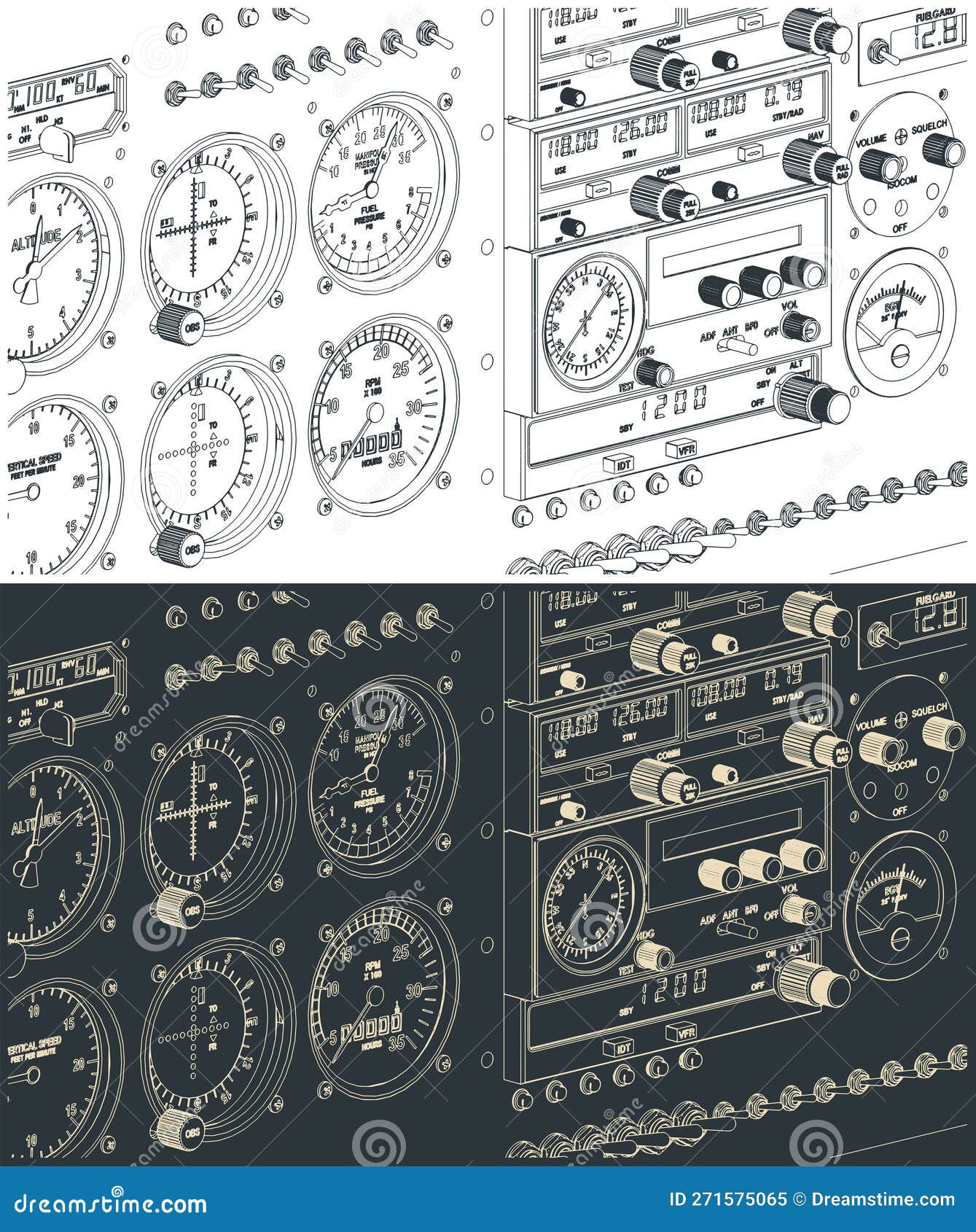 Airplane Control Dashboard Illustrations | CartoonDealer.com #272705580